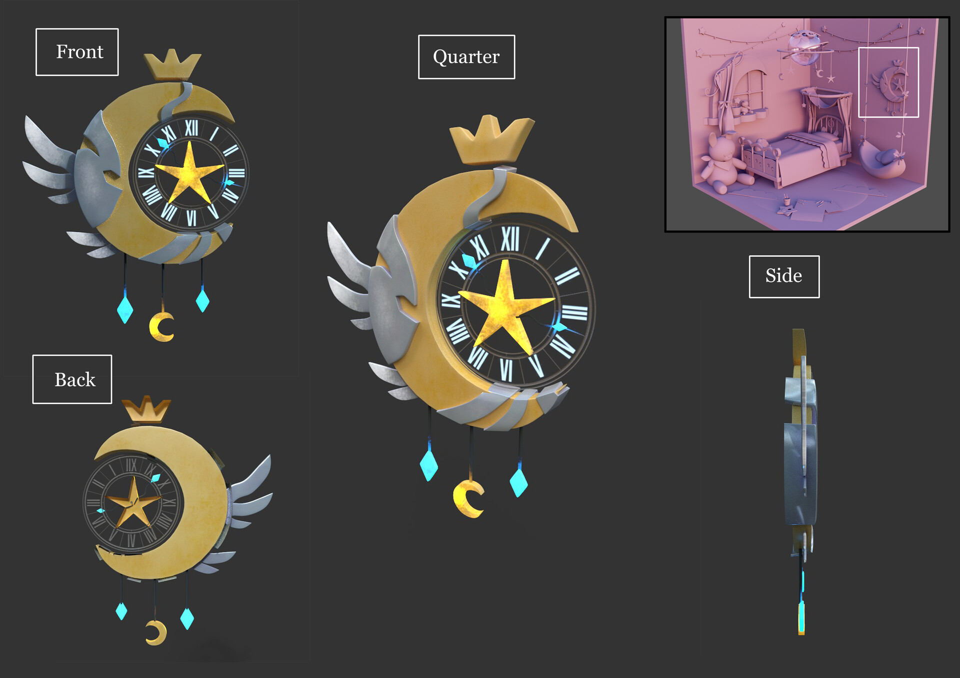 May Goh - WIP - Moon Bunny Orthographic Bedroom