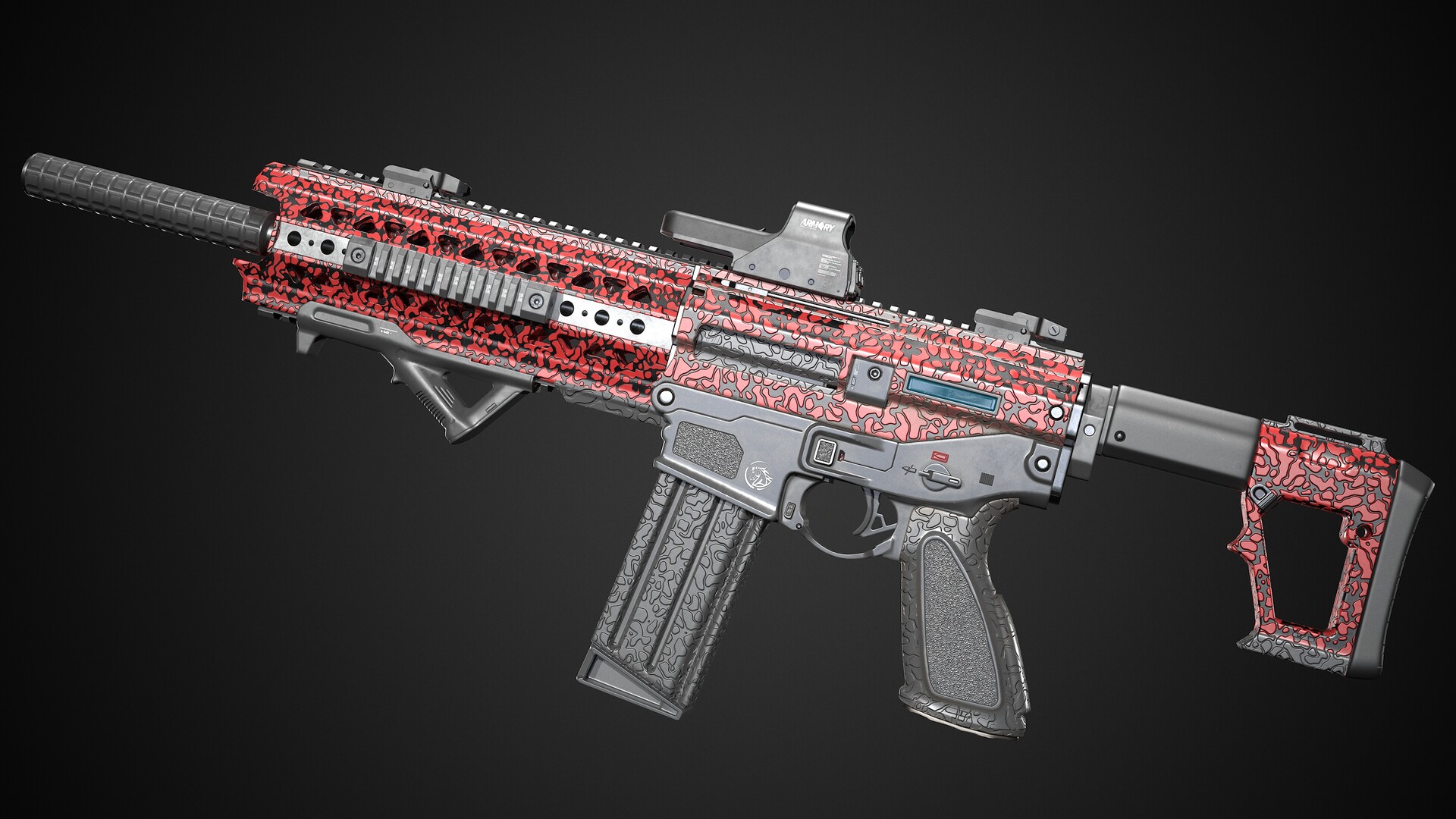 Red Tiger Camo Gun