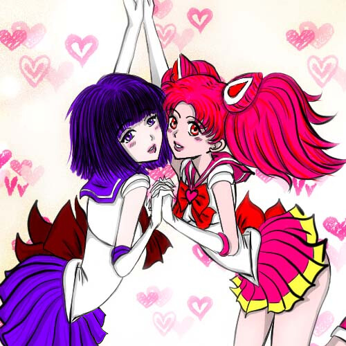 JaeHaruArt - Sailor Saturn and Mini Moon