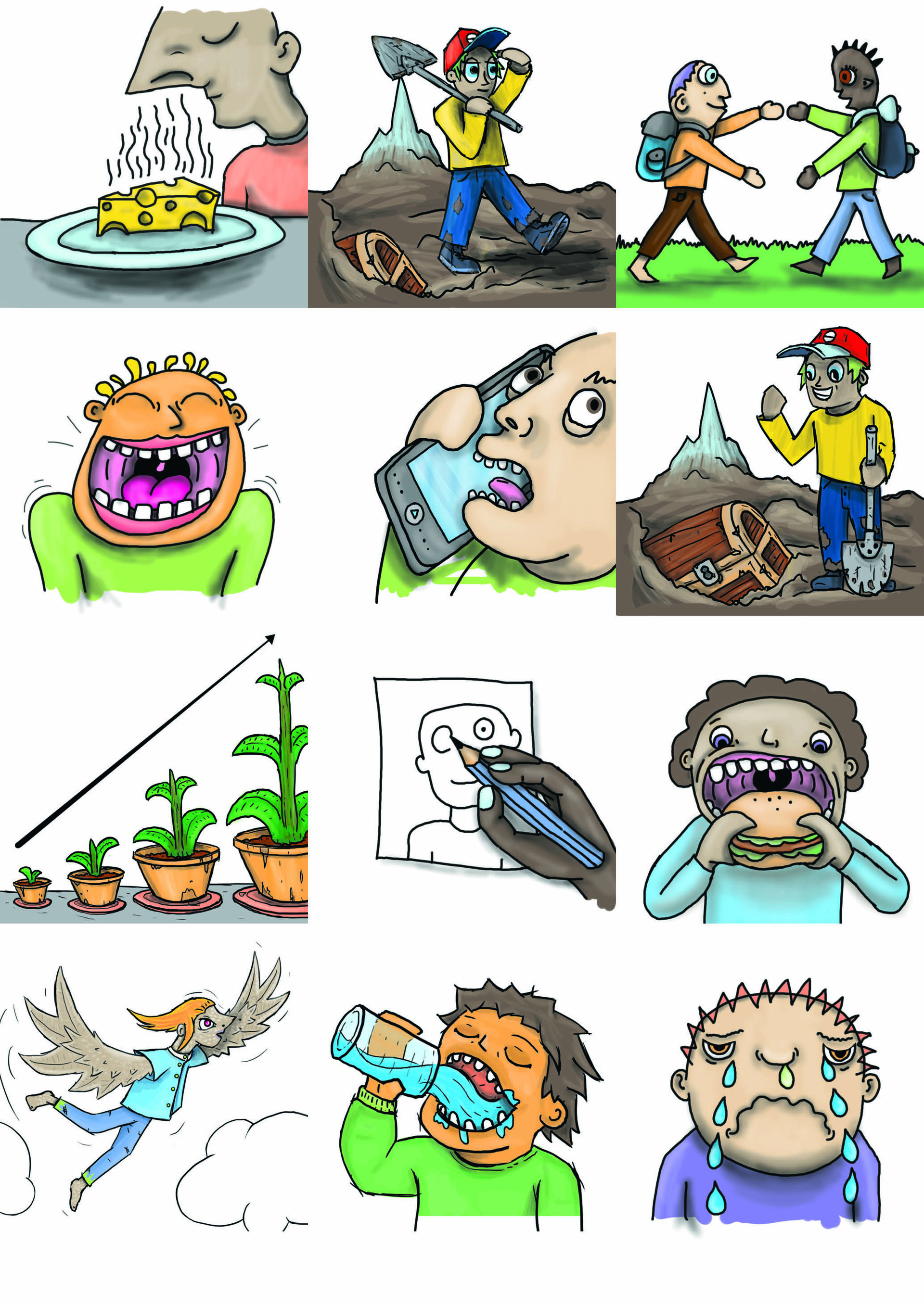 ArtStation - Lets Talk, Illustrations for a english learning game