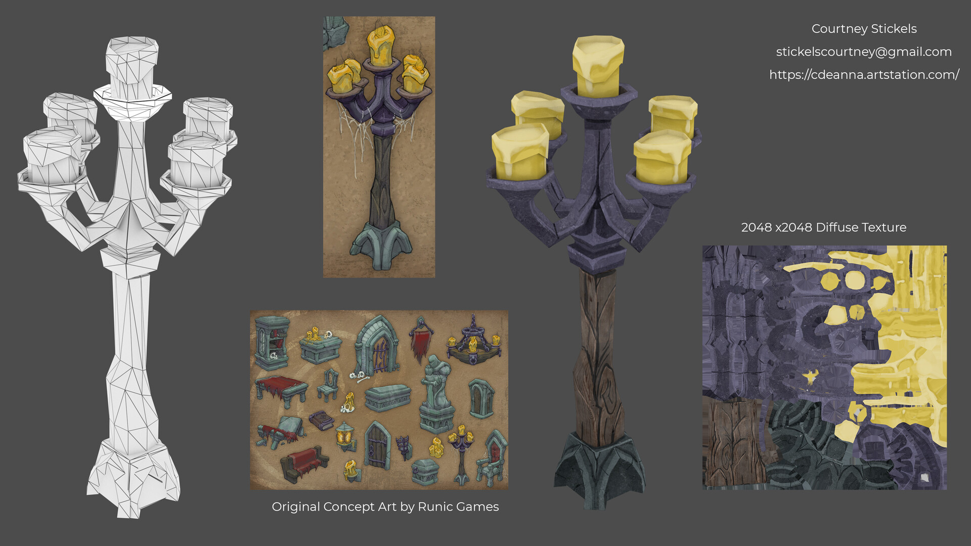 ArtStation - Candelabra Hand Painted Model