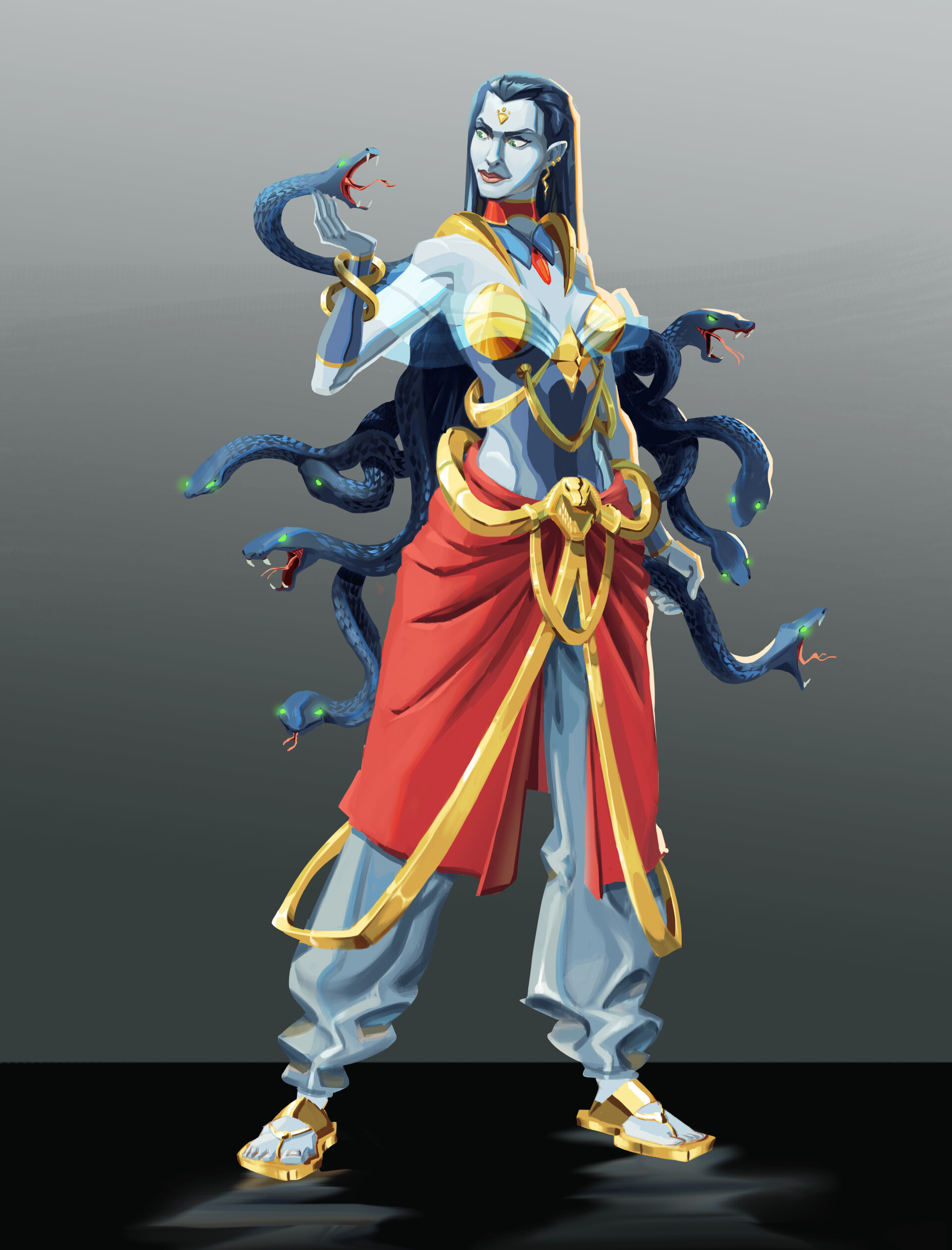ArtStation - Ancient Hindu Serpent Goddess Character Design and Sketches