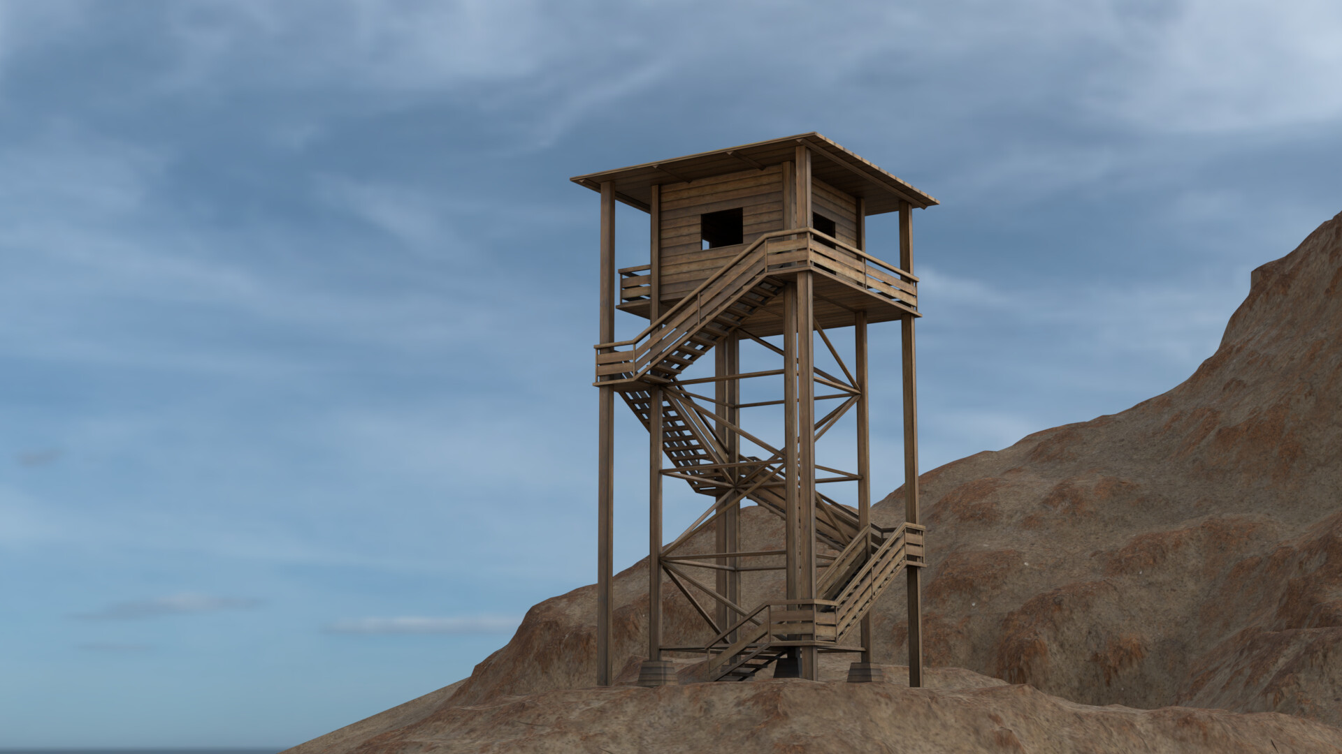 ArtStation - Wooden watch tower