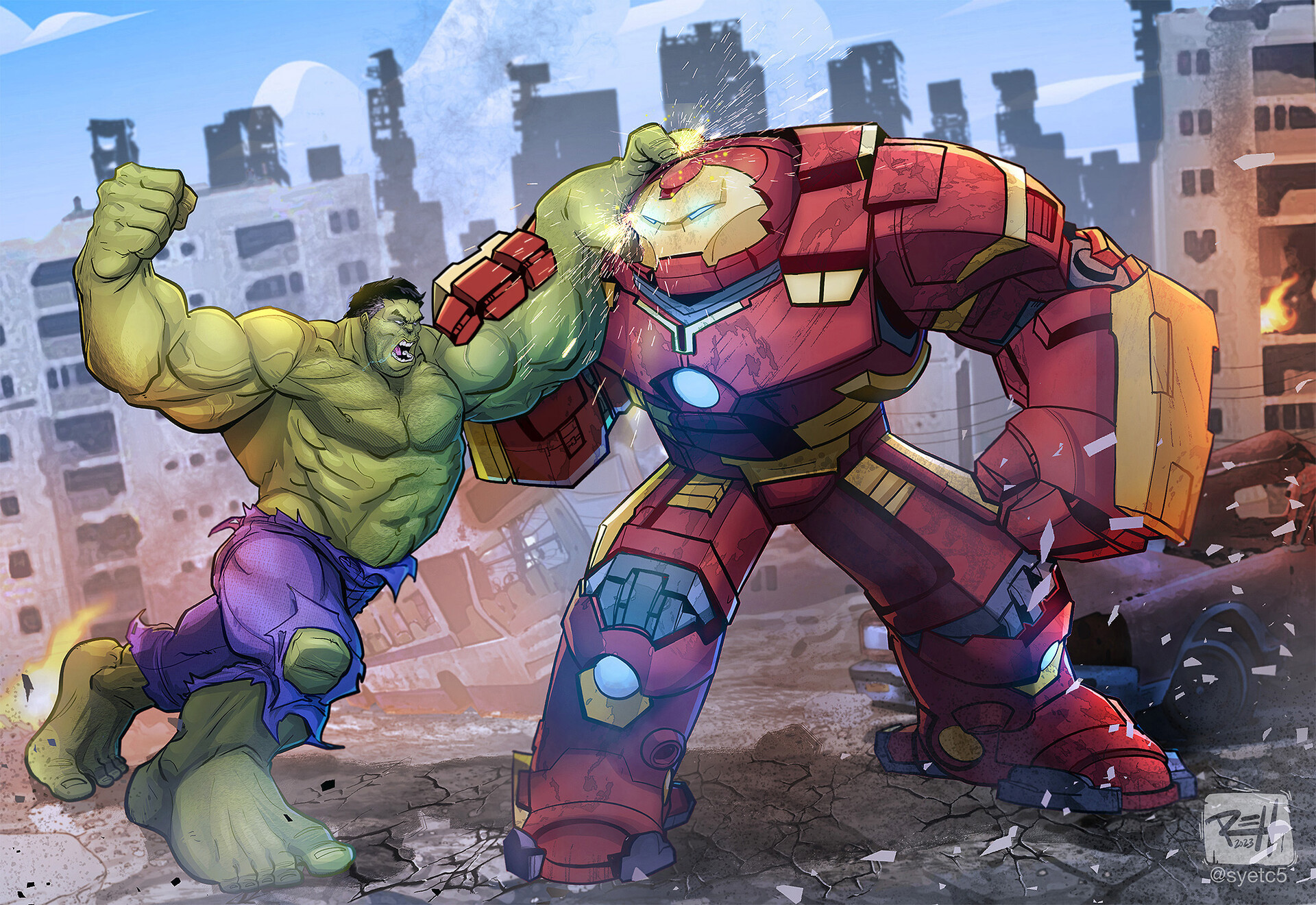 ArtStation - Hulk vs Hulkbuster