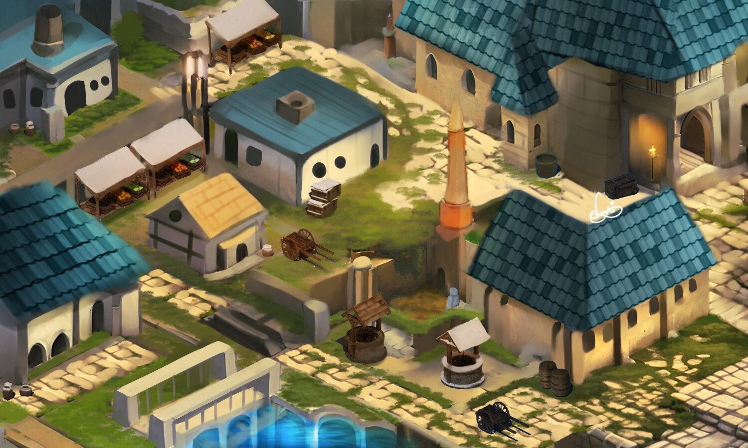 ArtStation - Isometric Medieval city view