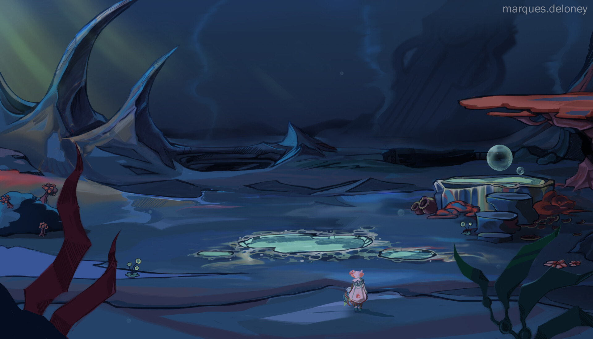 ArtStation - Gilesh Underwater Area Concept