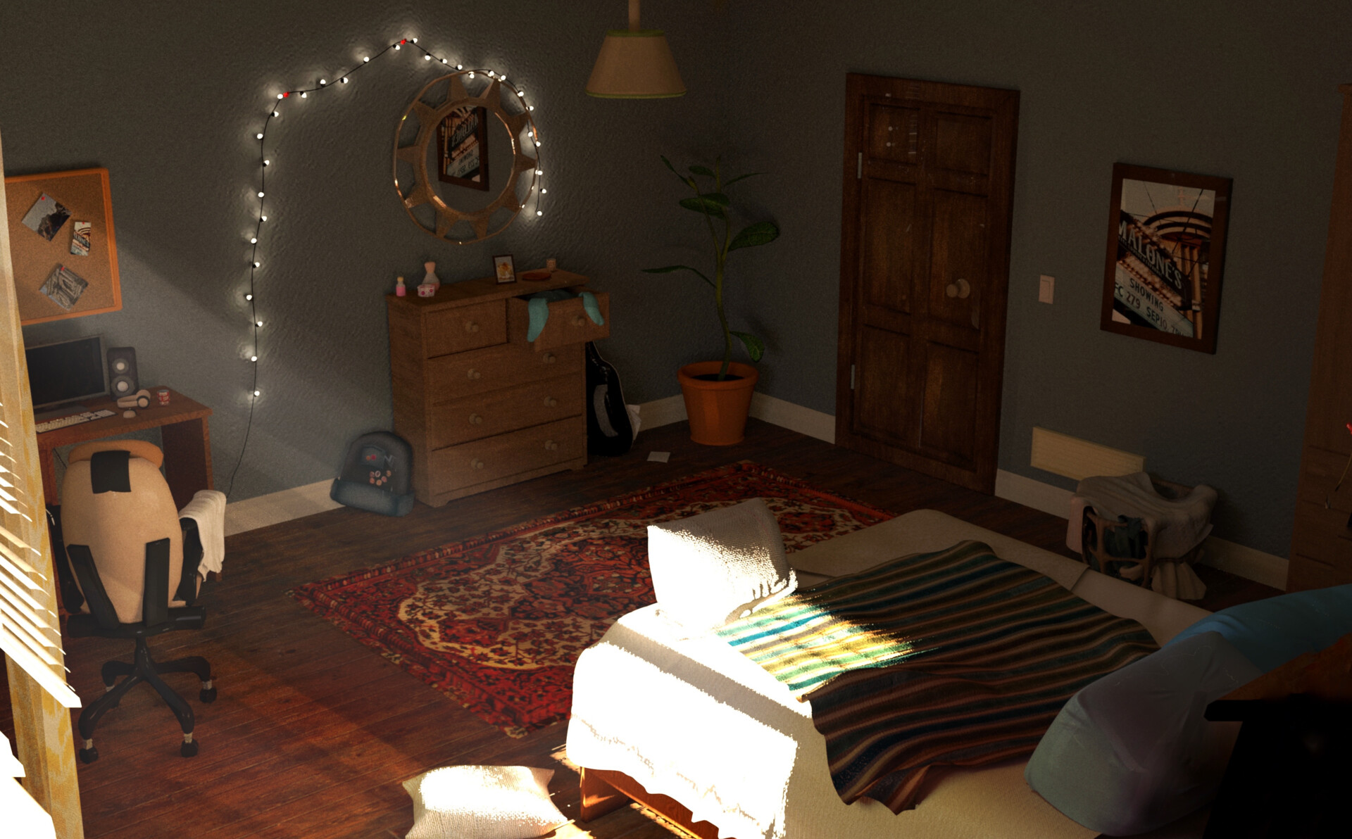 Anna Kovalchuk - Chaotic comfortable teen room environment