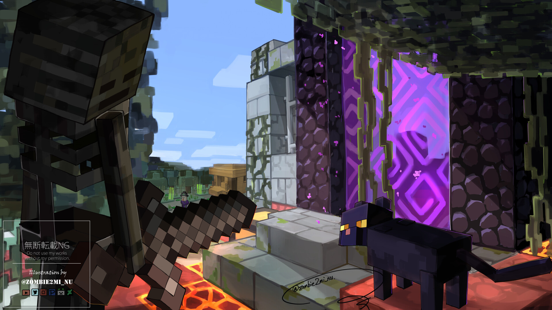 how to draw a minecraft wither skeleton step by step