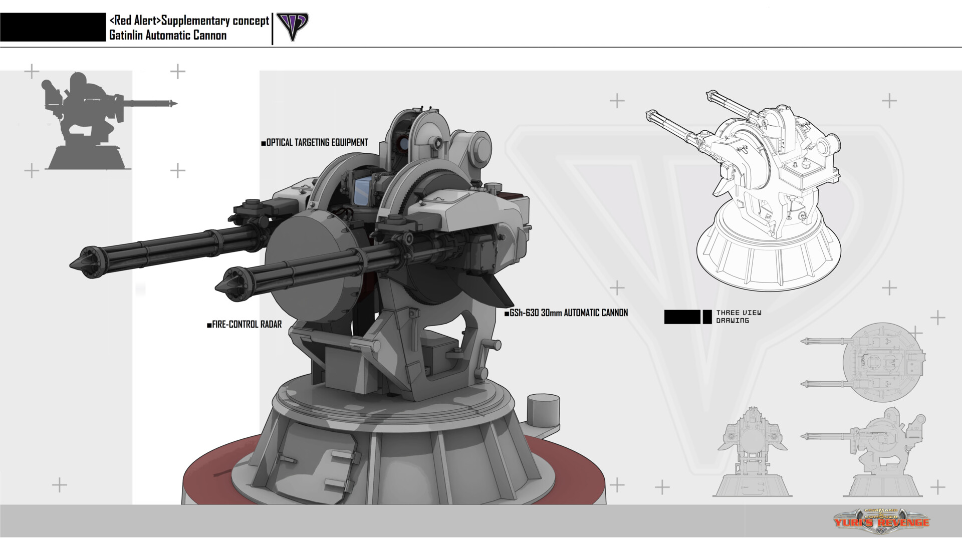ArtStation - Gattling Cannon (Red Alert 2 Yuri's Revenge) Redesign