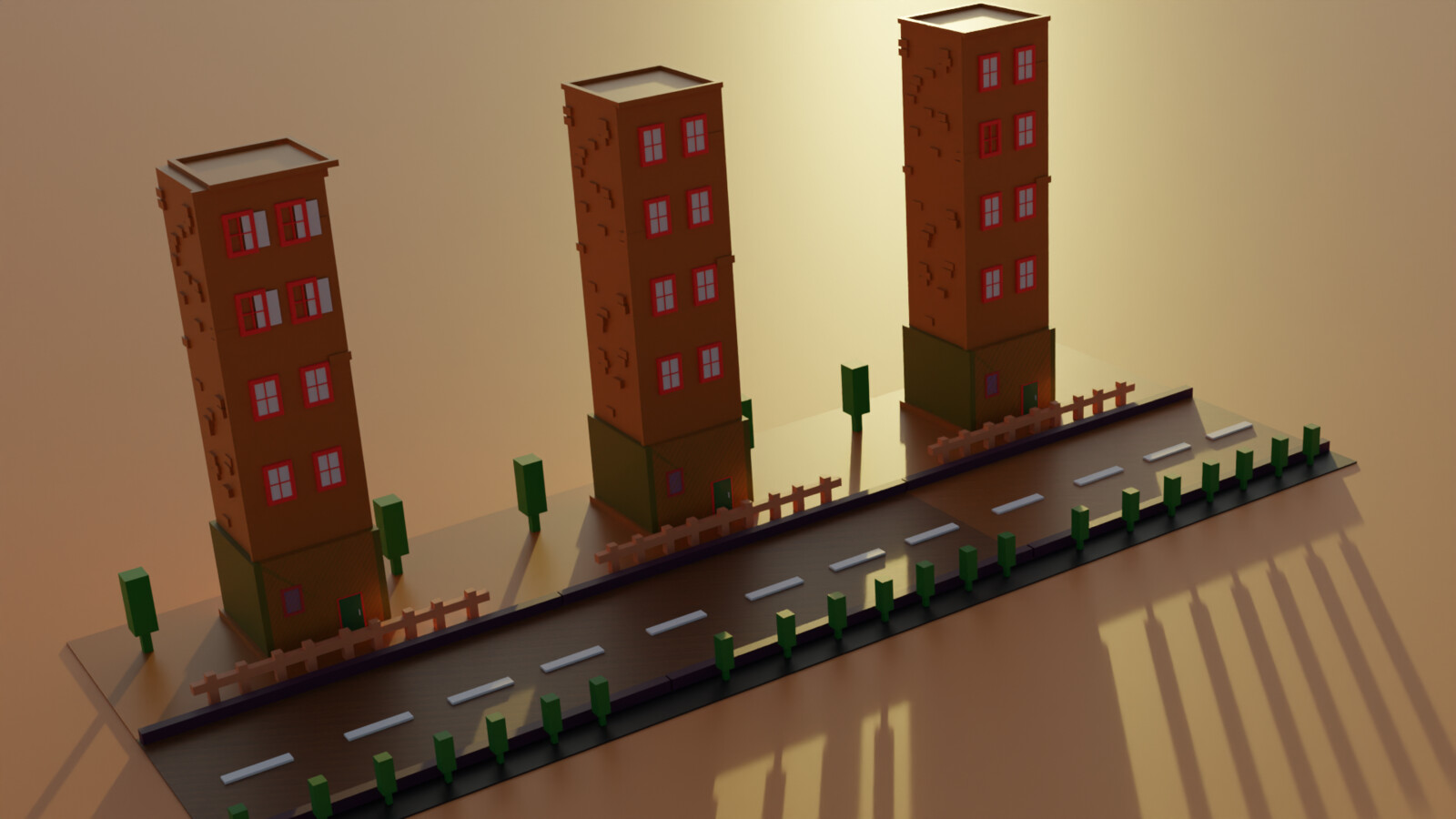 Arslan Ahmad - 3D Low poly building rendered