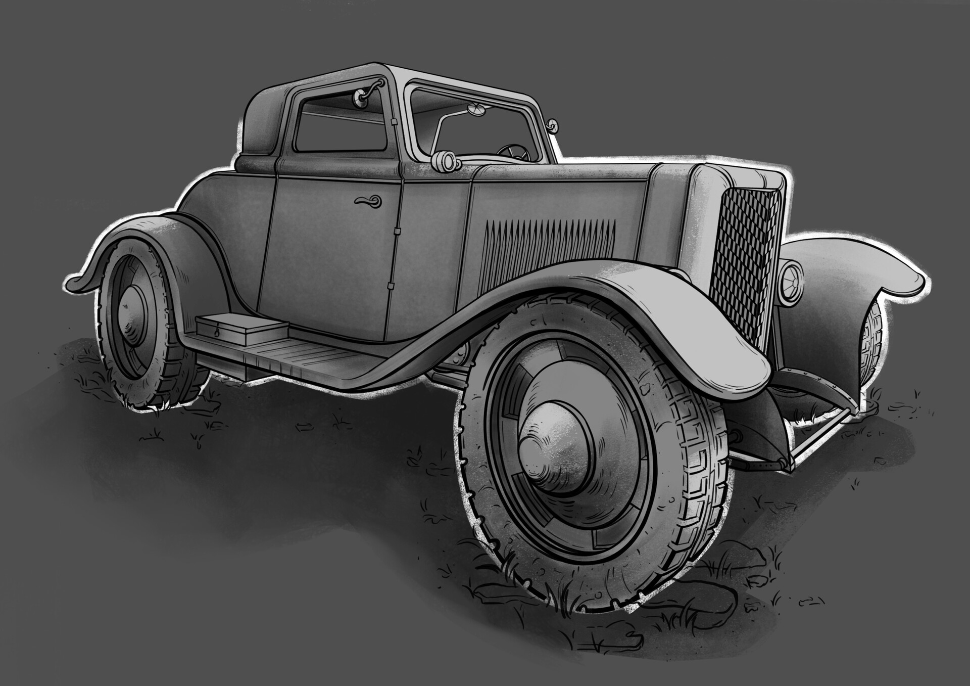 ArtStation - Vehicle - value study