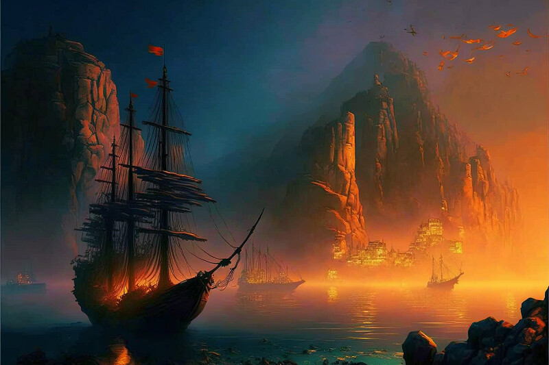 ArtStation - Ancient The Harbor of Shathair in Zothique