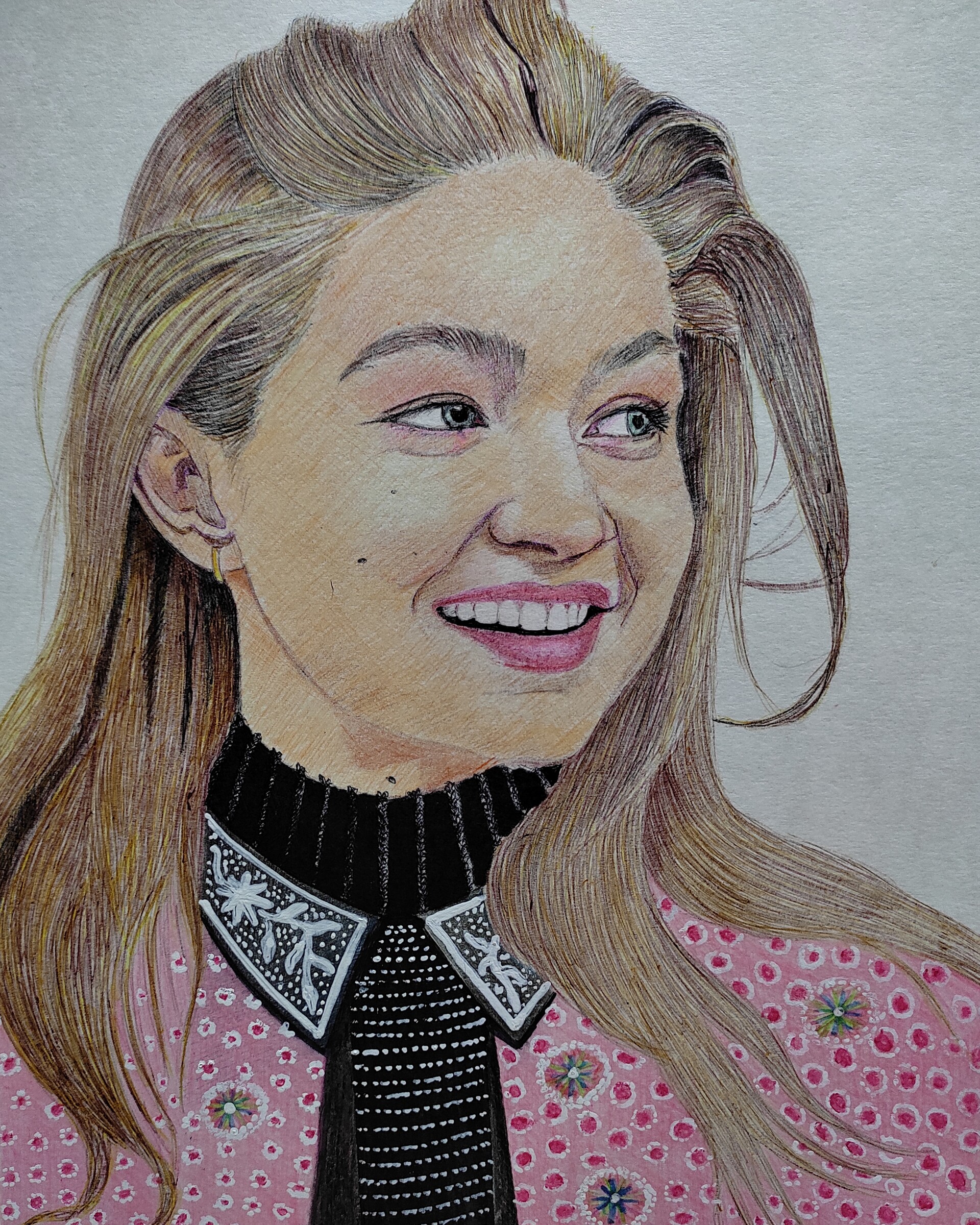 ArtStation - Ballpoint pen art Gigi Hadid