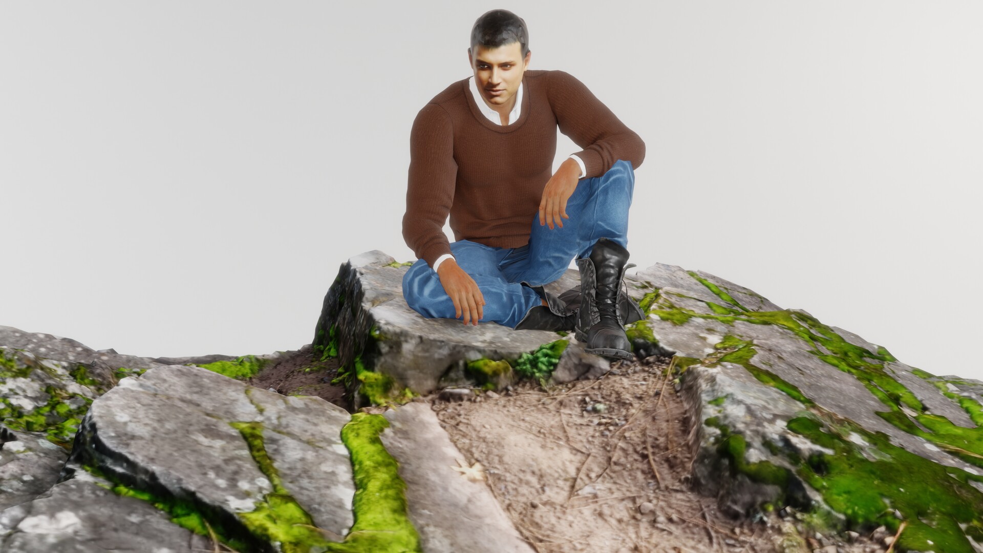Oleh - Sad man sitting on a stone