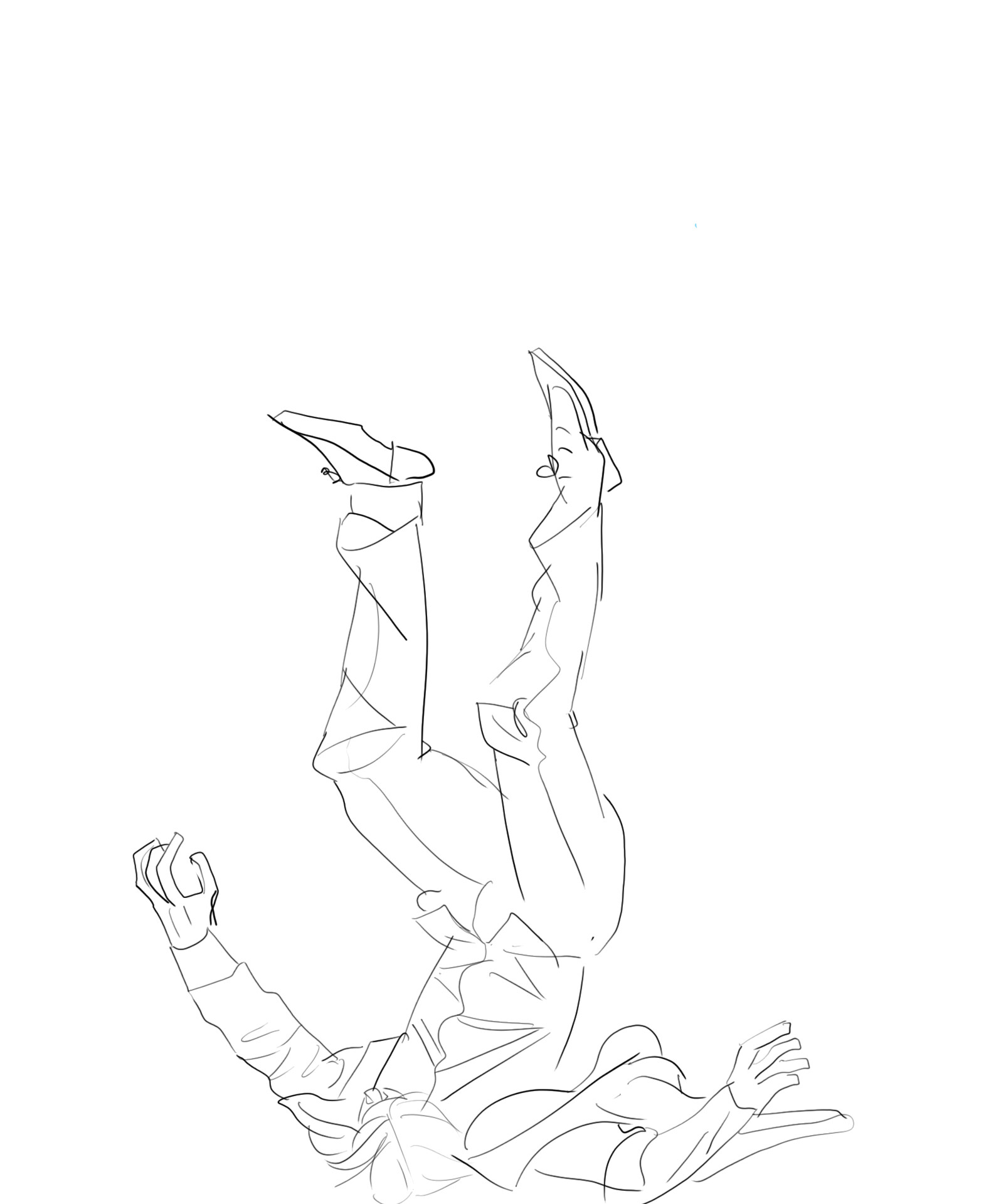 anime falling pose reference