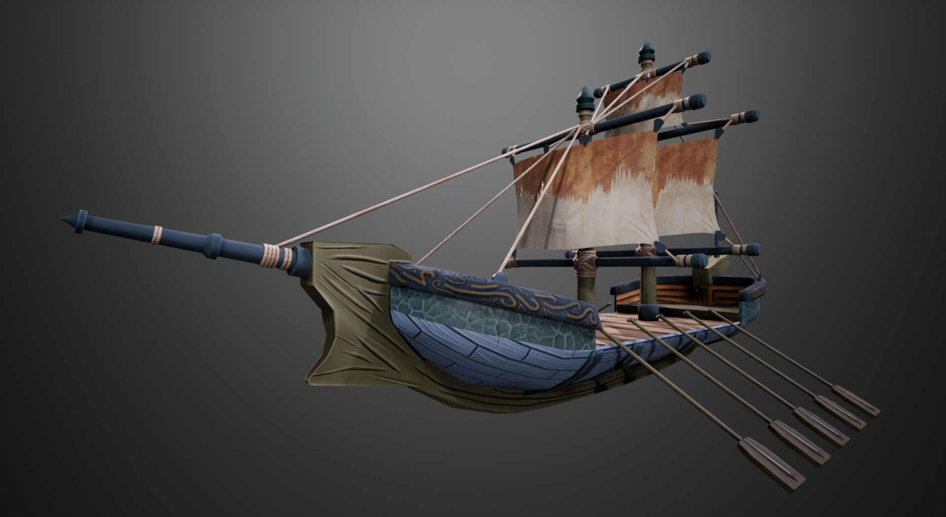 ArtStation - Stylized Medieval Galley