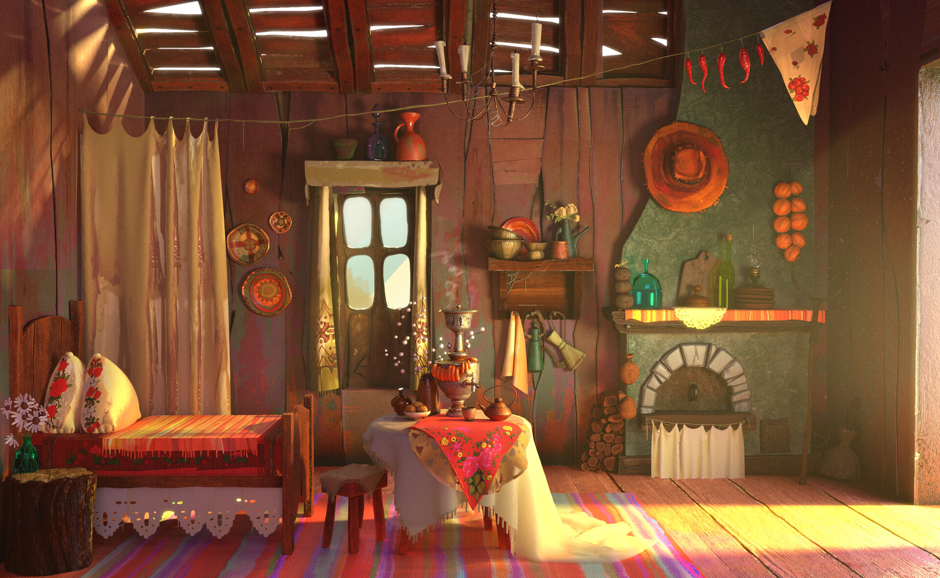 ArtStation - Shabby Cottage Room