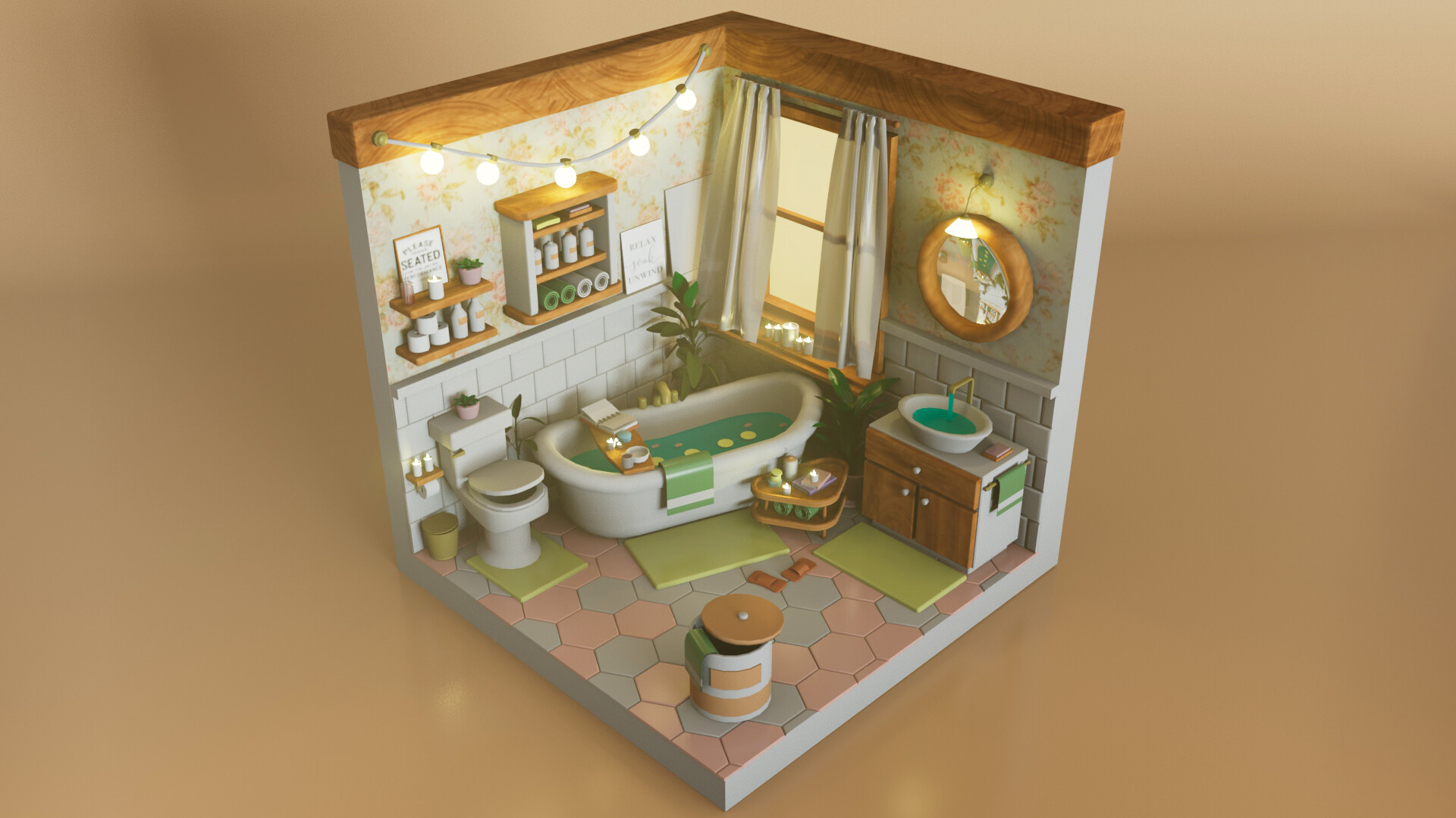 ArtStation - Cozy Bathroom