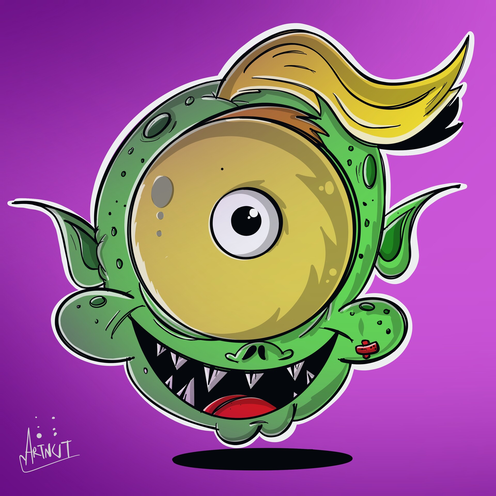 ArtStation - Cartoon cyclope’s face