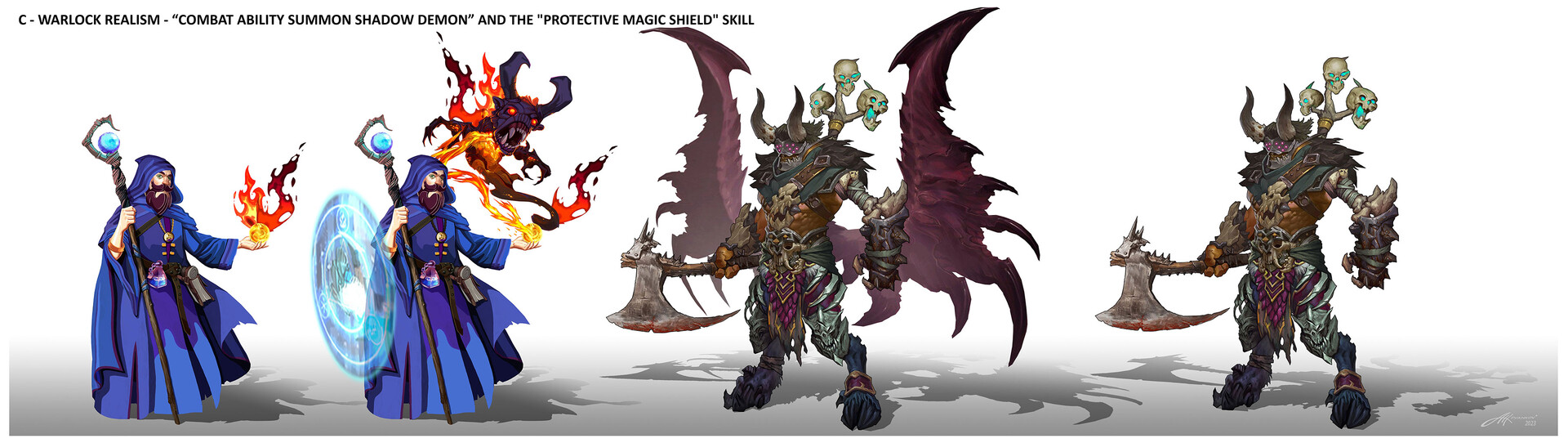 ArtStation - art concept warlok and demon realism