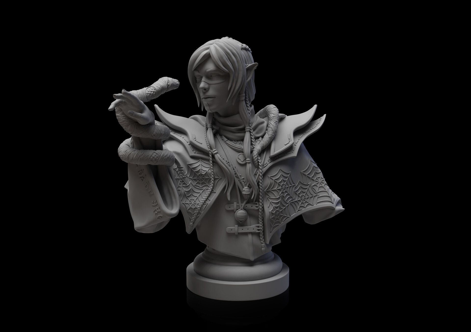 ArtStation - Dark Elf Bust