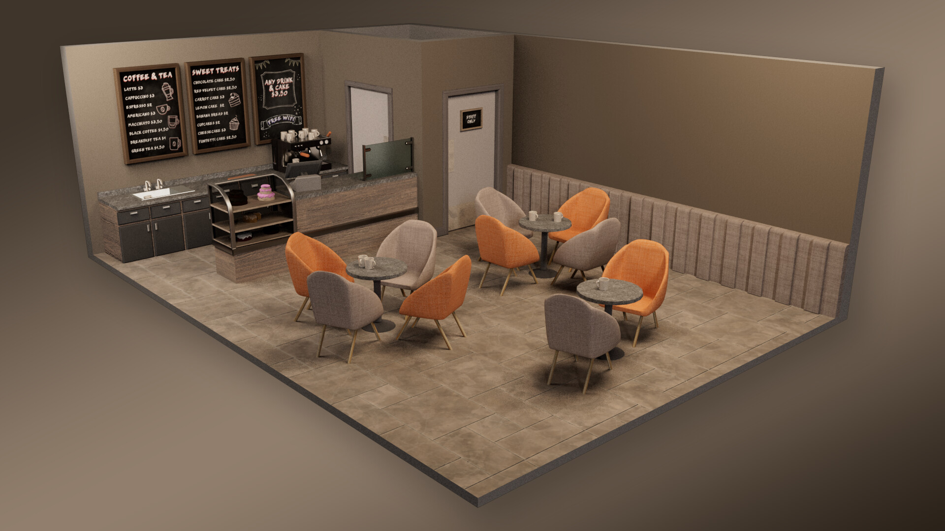 ArtStation - Texturing Practice Café Model