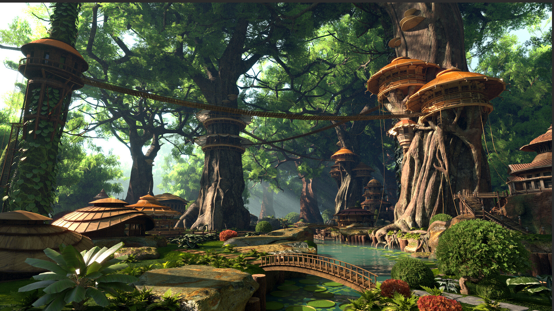 ArtStation - A Village In The Trees