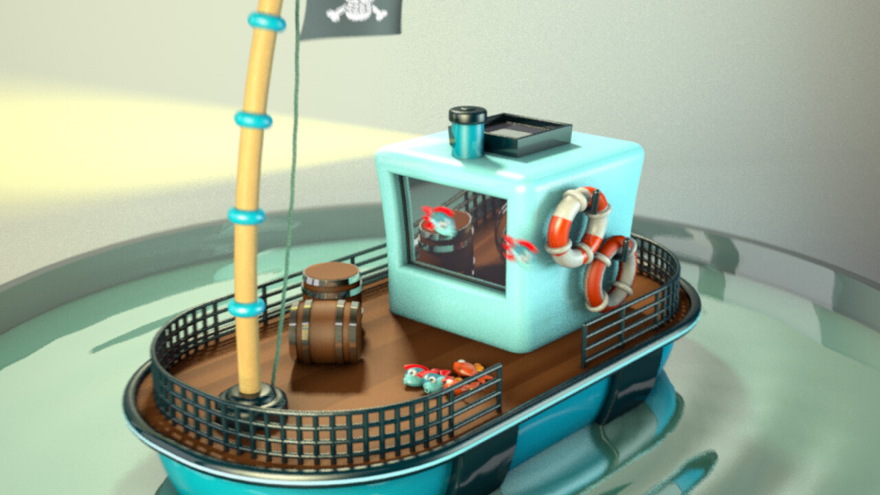 ArtStation - Animated Ship inside the Pot