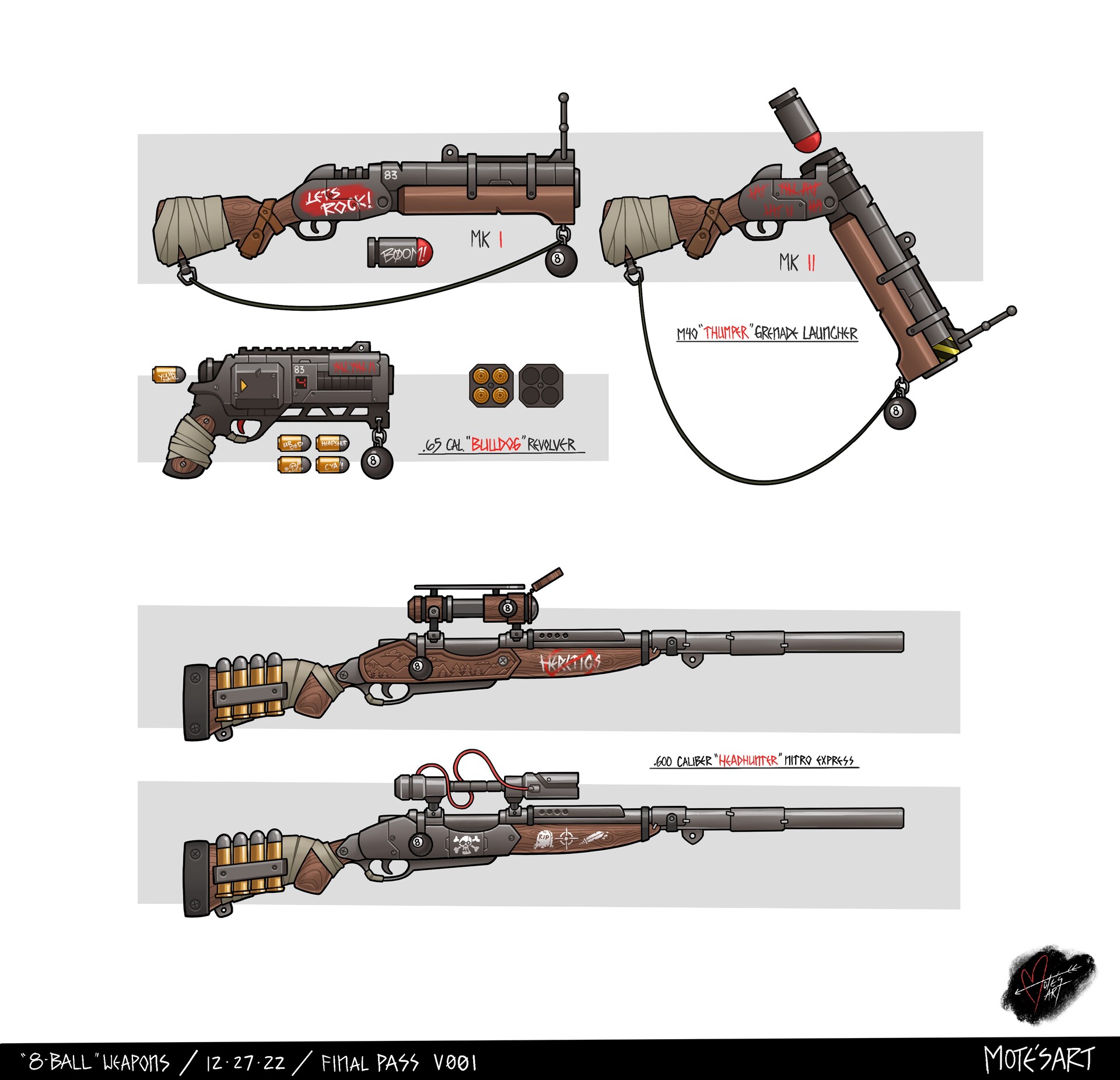ArtStation - 8 Ball’s weapons.