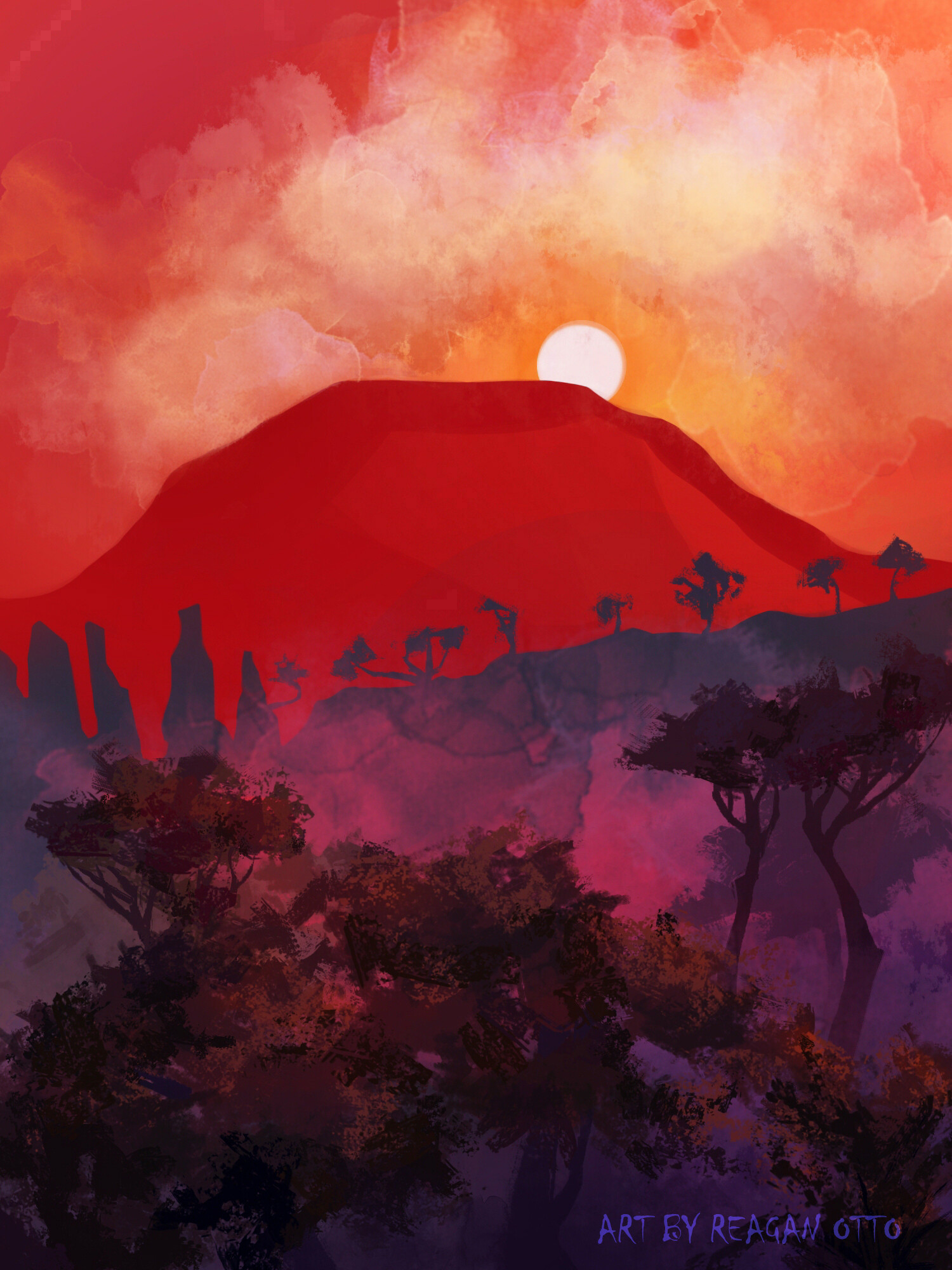 ArtStation - A bright sunset