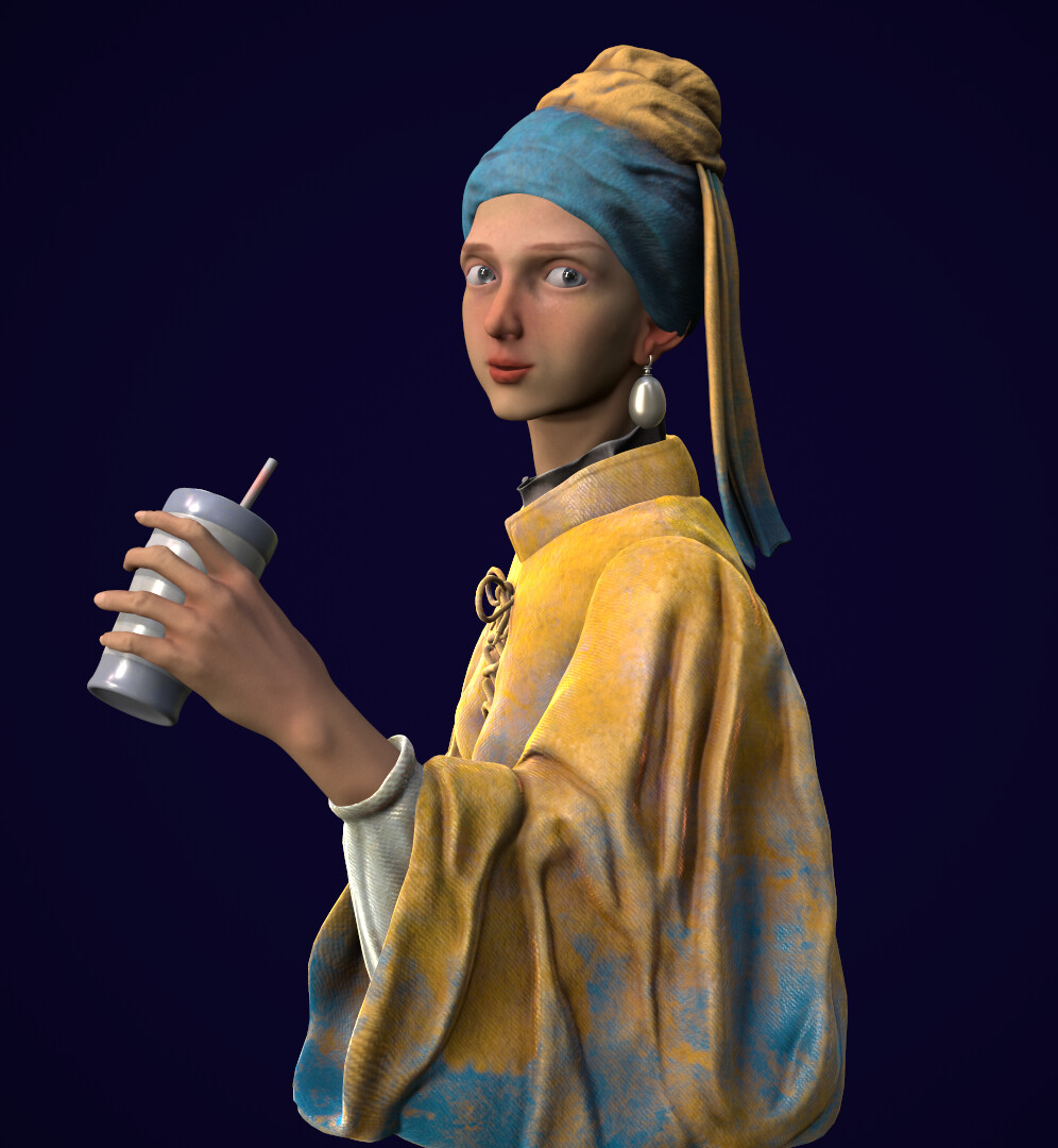 ArtStation - Girl Drinking Tea