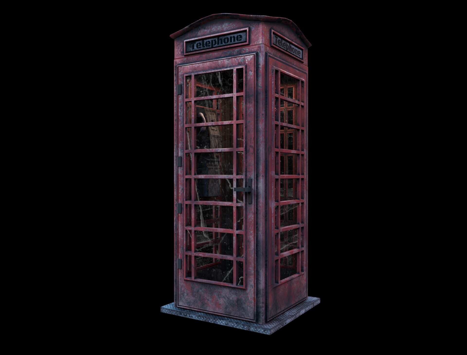 ArtStation - 3D model of an old telephone booth