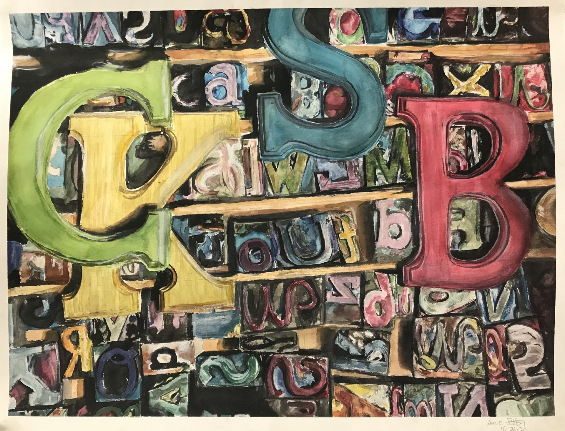 ArtStation - stamp and lettering study