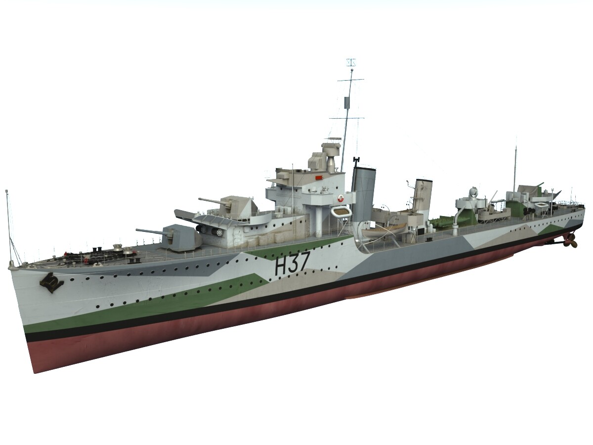 ArtStation - Polish destroyer ORP Garland