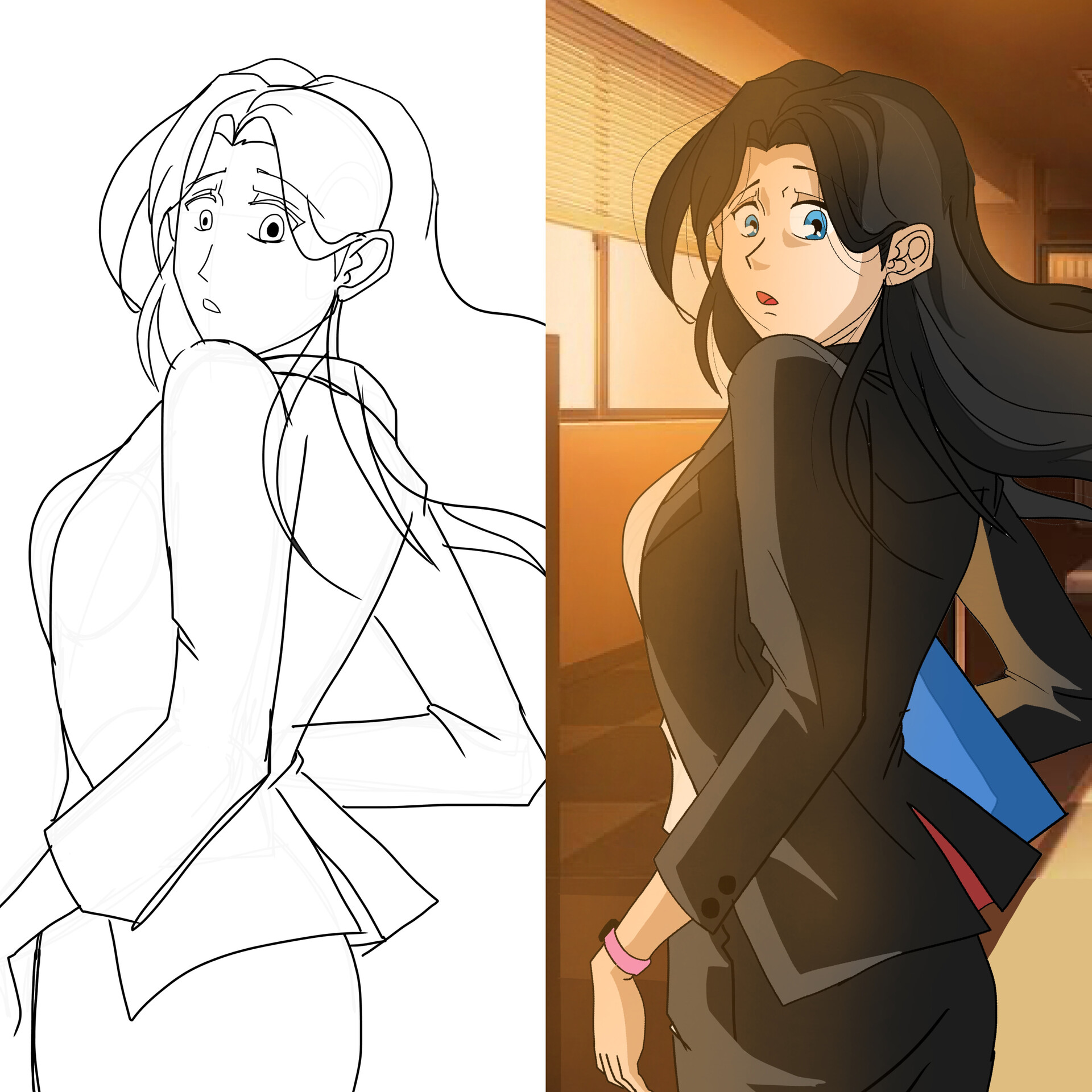 ArtStation - Anime girl in office