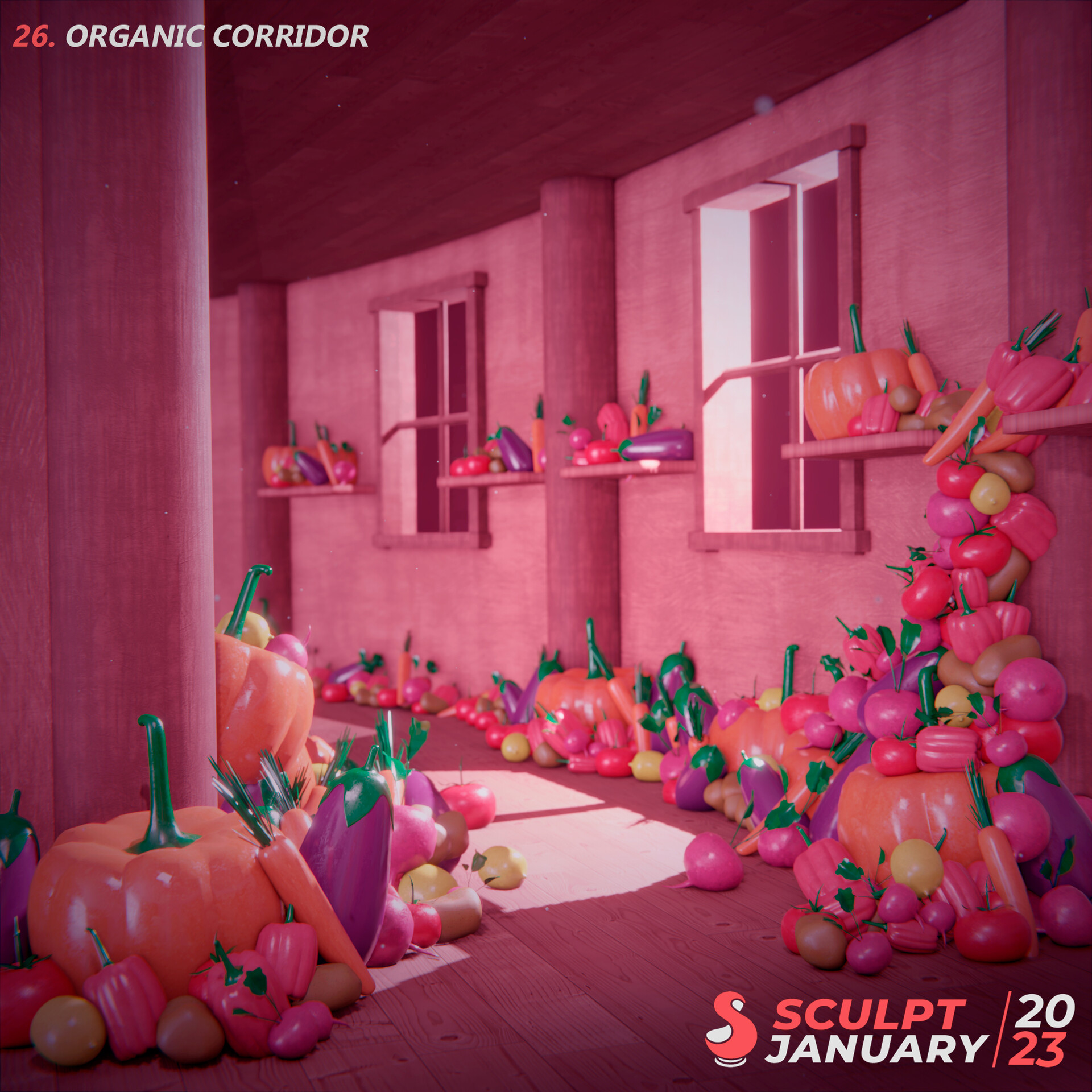 ArtStation - Day: 26 Organic Corridor 🍅🫑