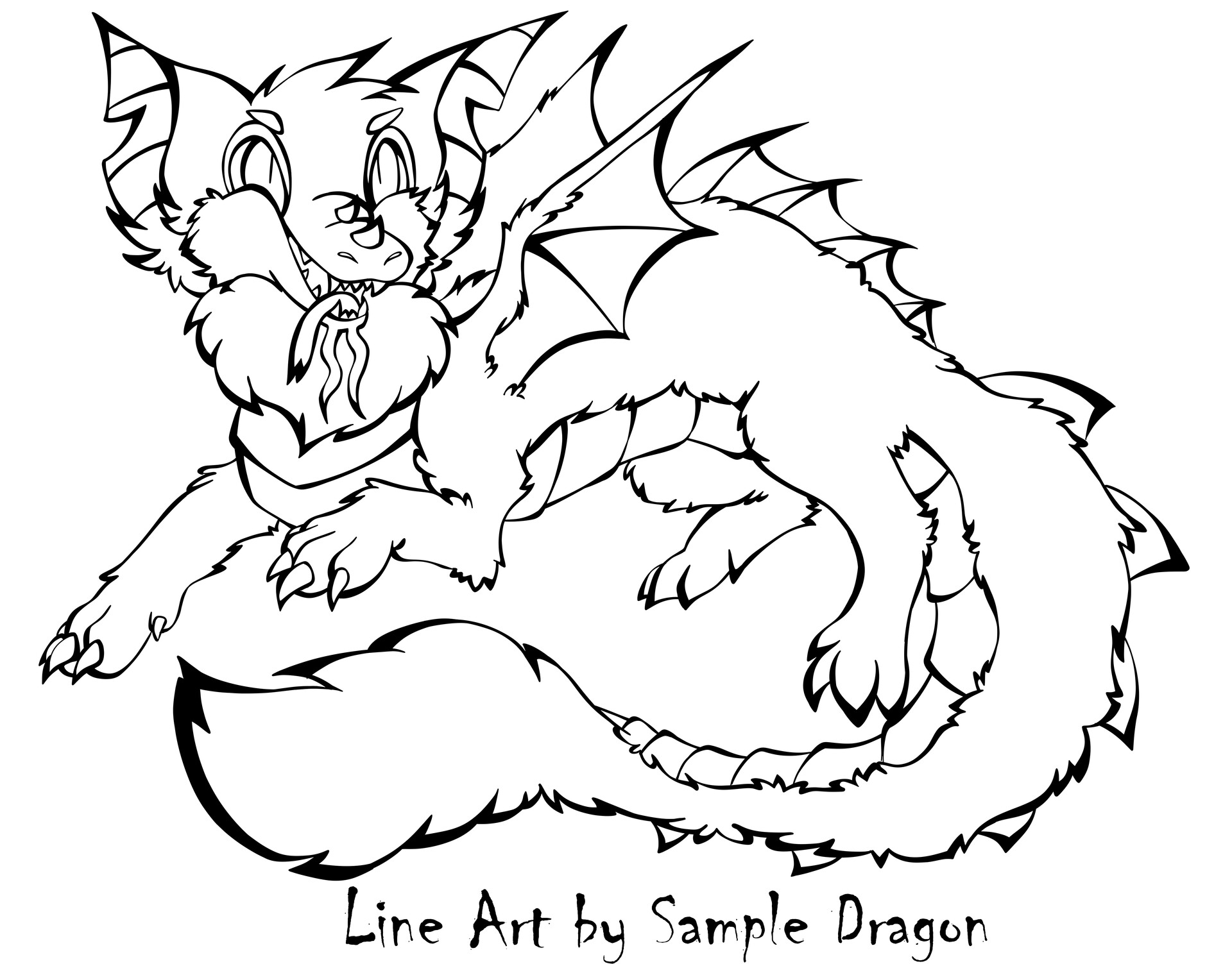 dragon fox coloring page