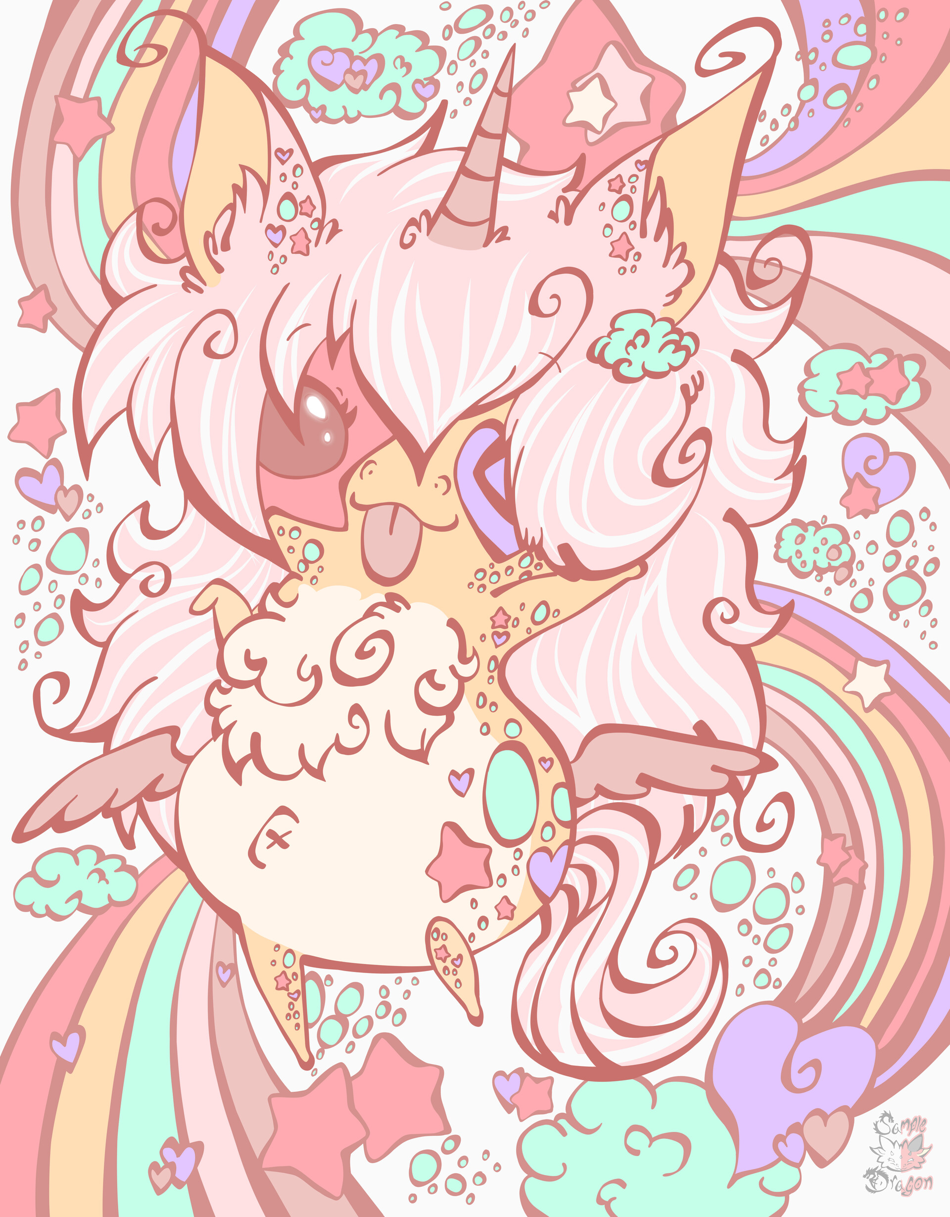 anime unicorn coloring pages