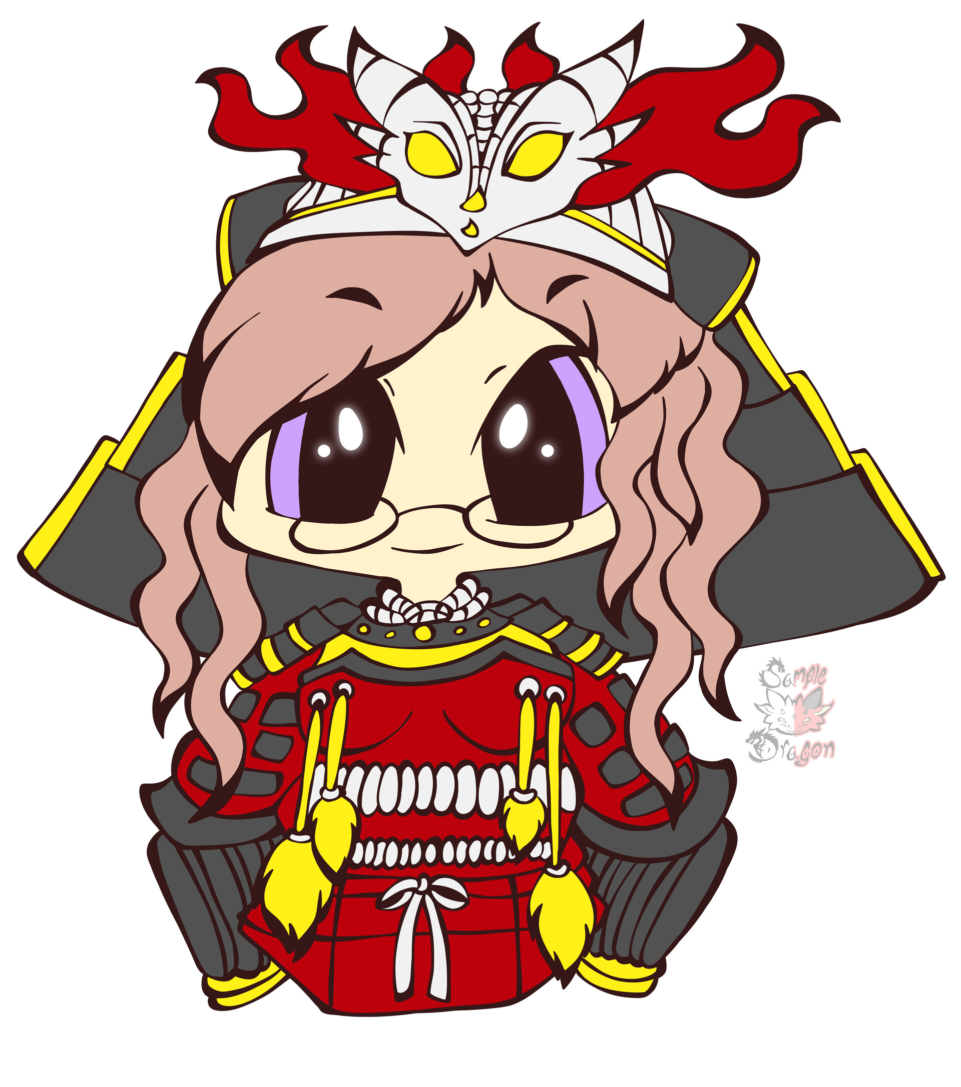 ArtStation - Chibi Samurai Girl Coloring Page Free2Use