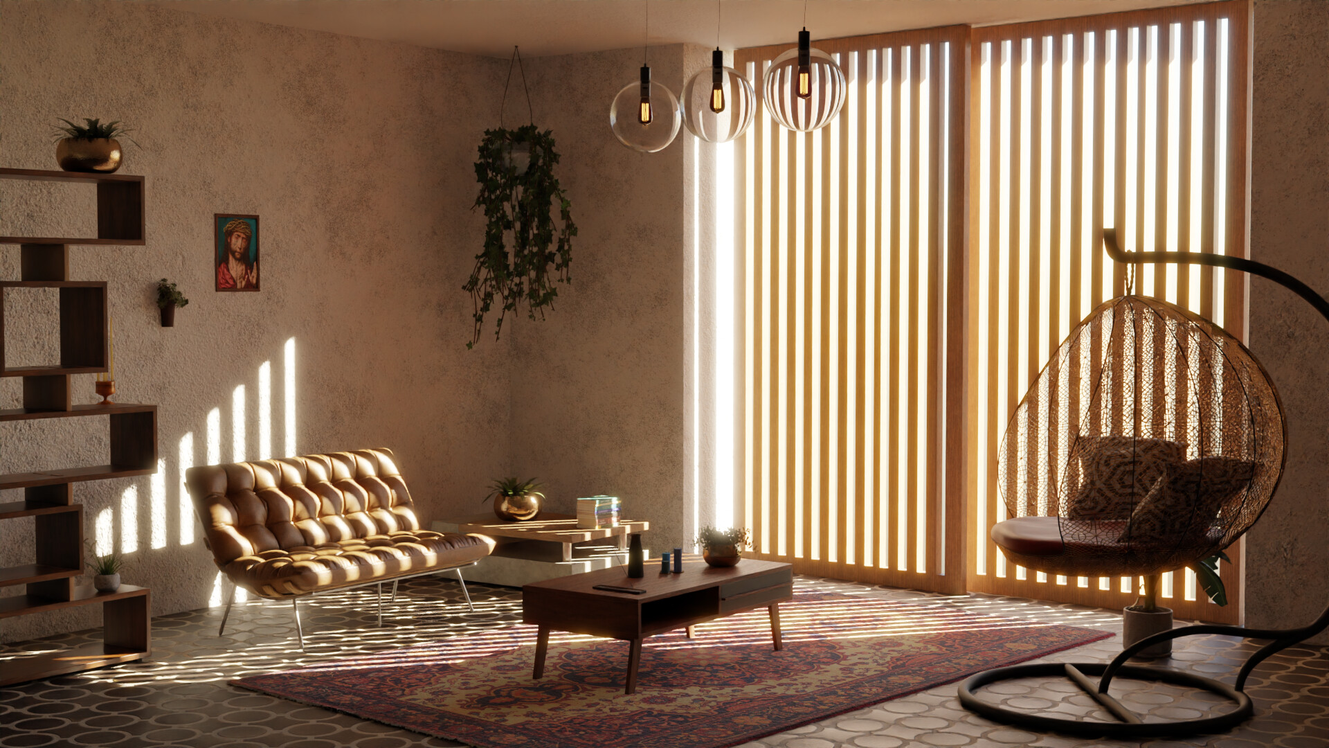 ArtStation - Rustic Living Room Interior