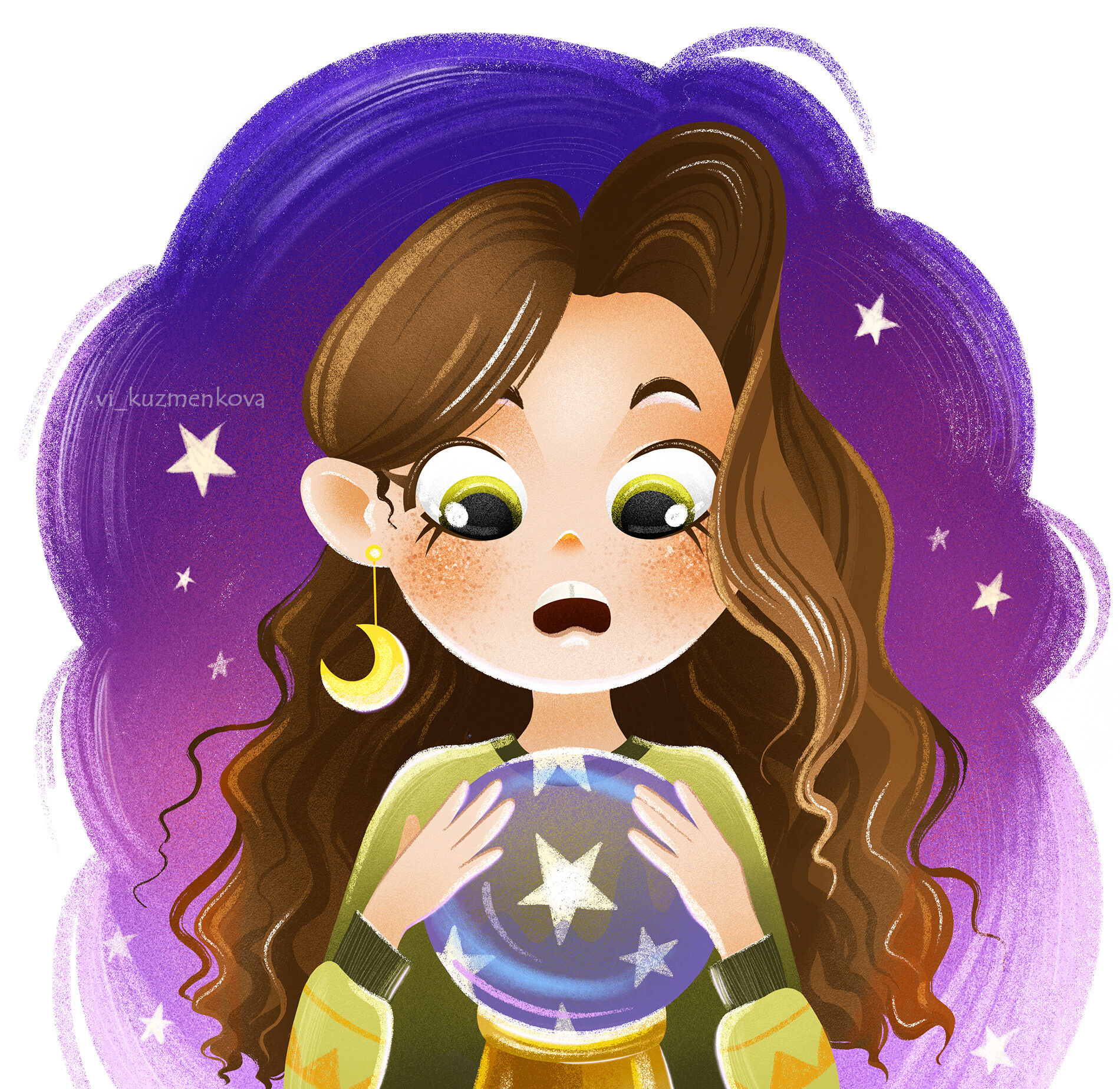 ArtStation - A girl with a magic ball