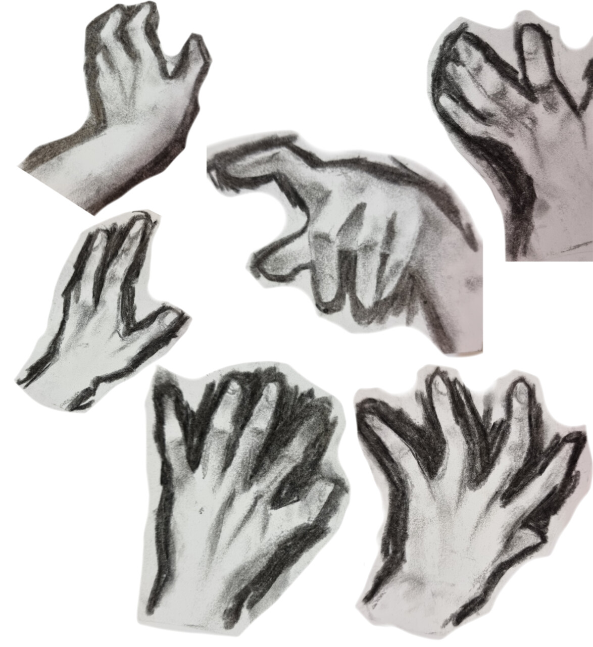 ArtStation - Observational drawing (hands) 5min each
