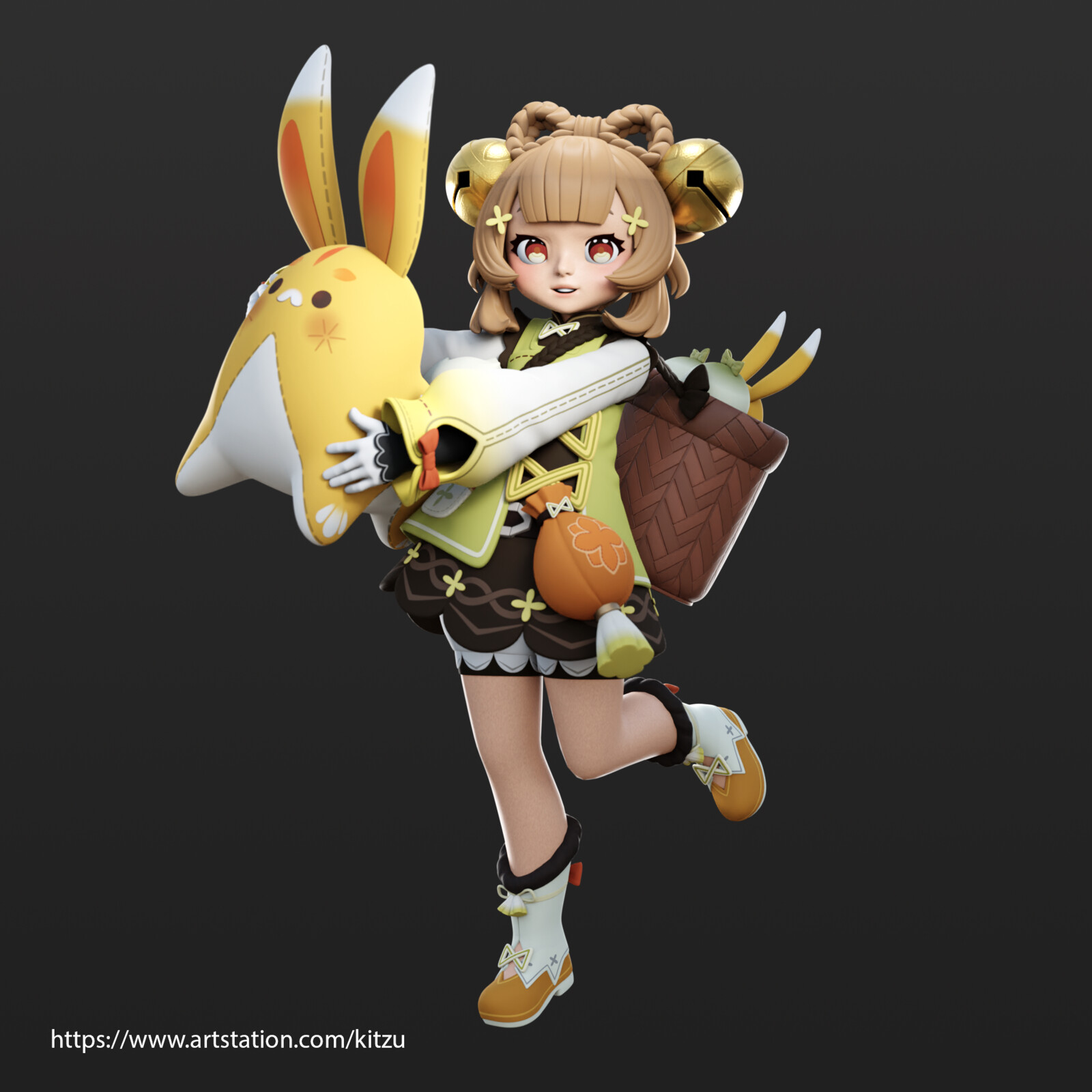 KITZU - GENSHIN IMPACT ( YAOYAO ) 3D FANART