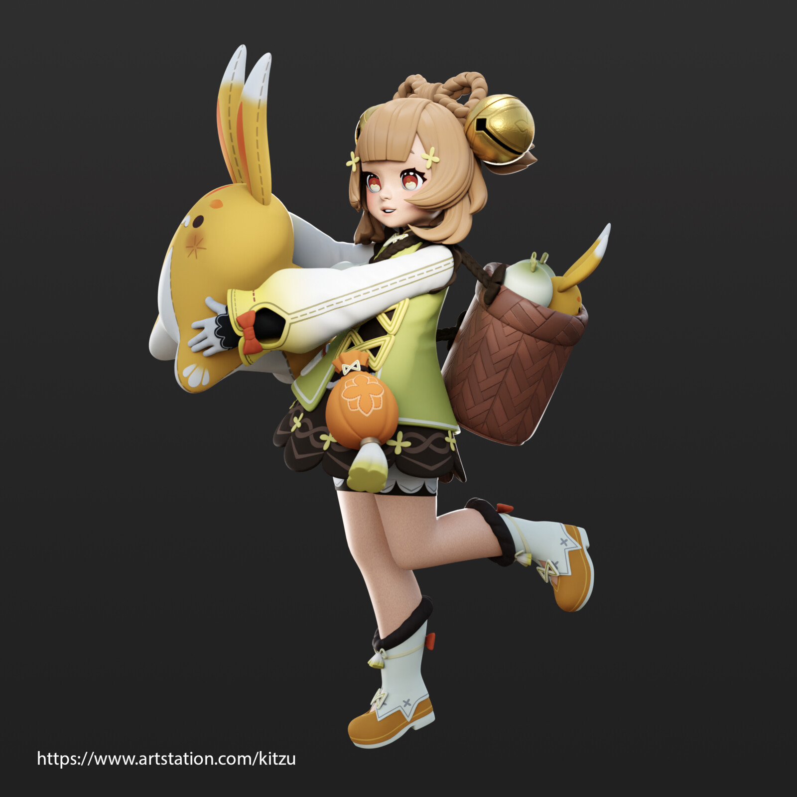 KITZU - GENSHIN IMPACT ( YAOYAO ) 3D FANART