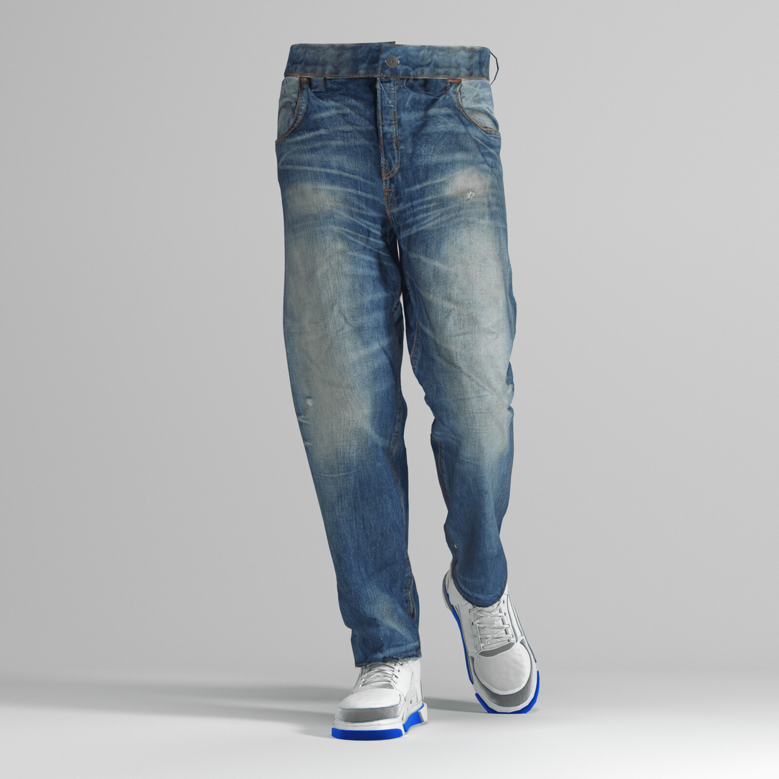 Pattern Draft - Denim Jeans virtual fashion 3D model / Digital Apparel ...