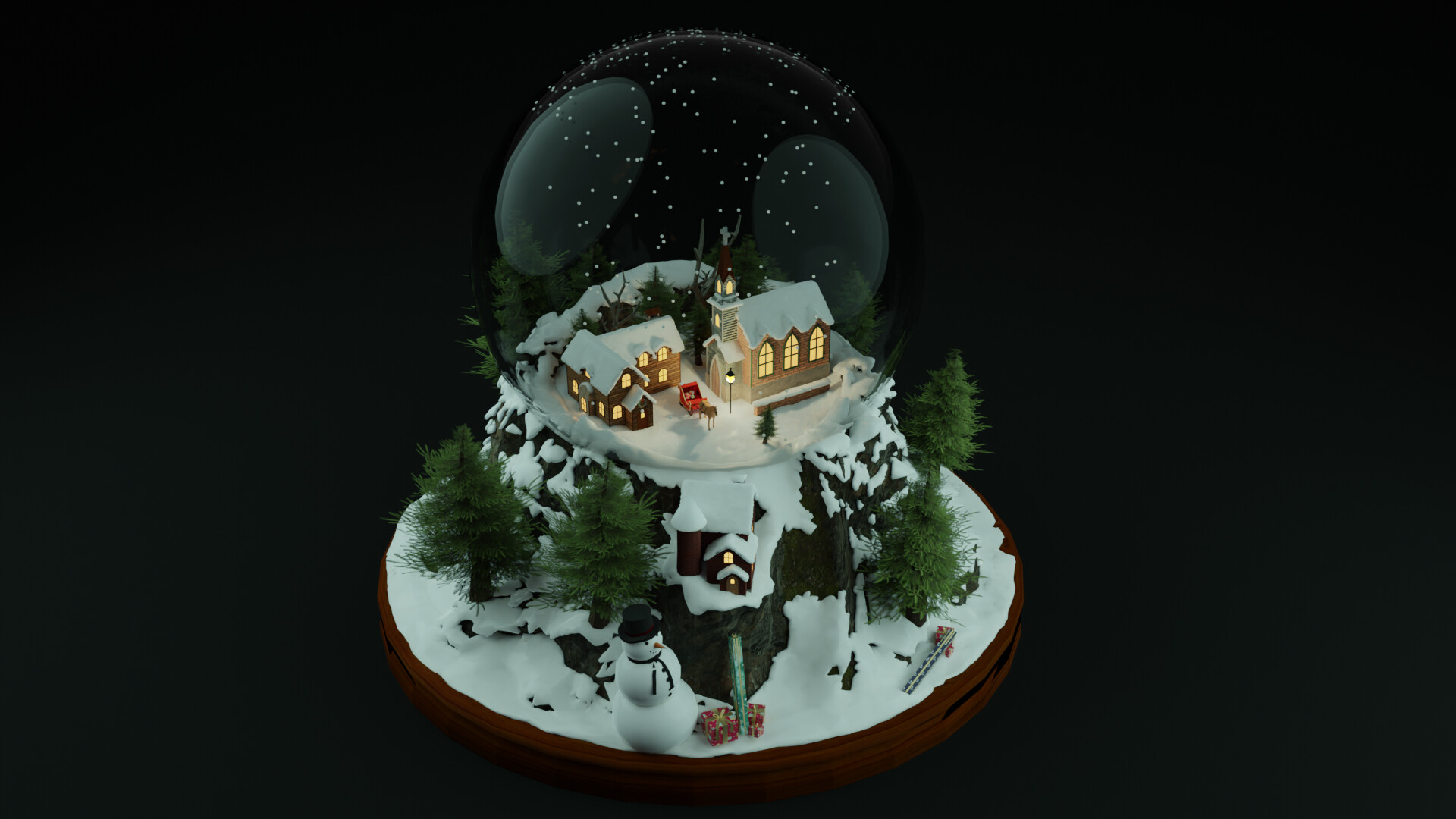 ArtStation - Christmas Snow Globe