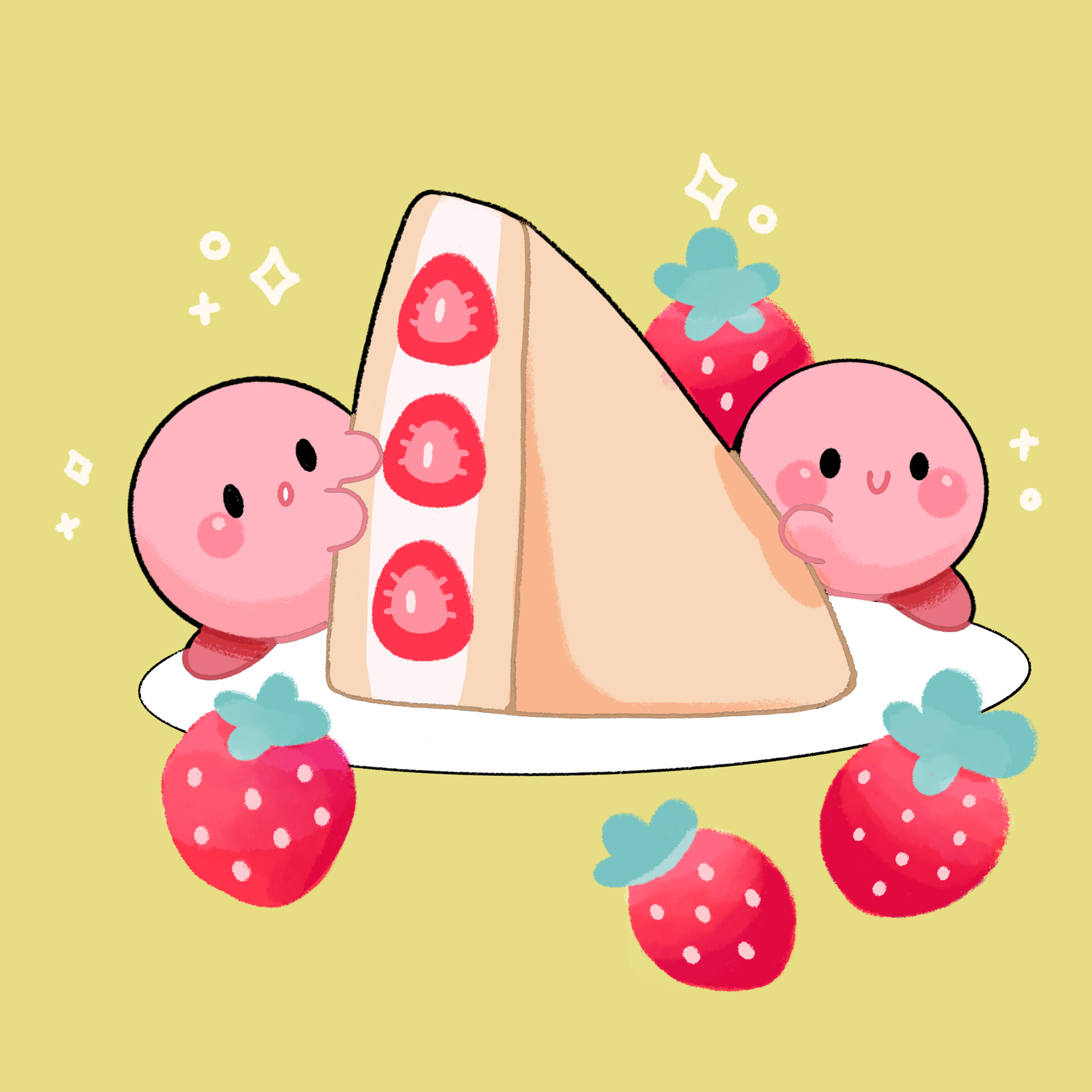 ArtStation - Kirby Strawberry Cake
