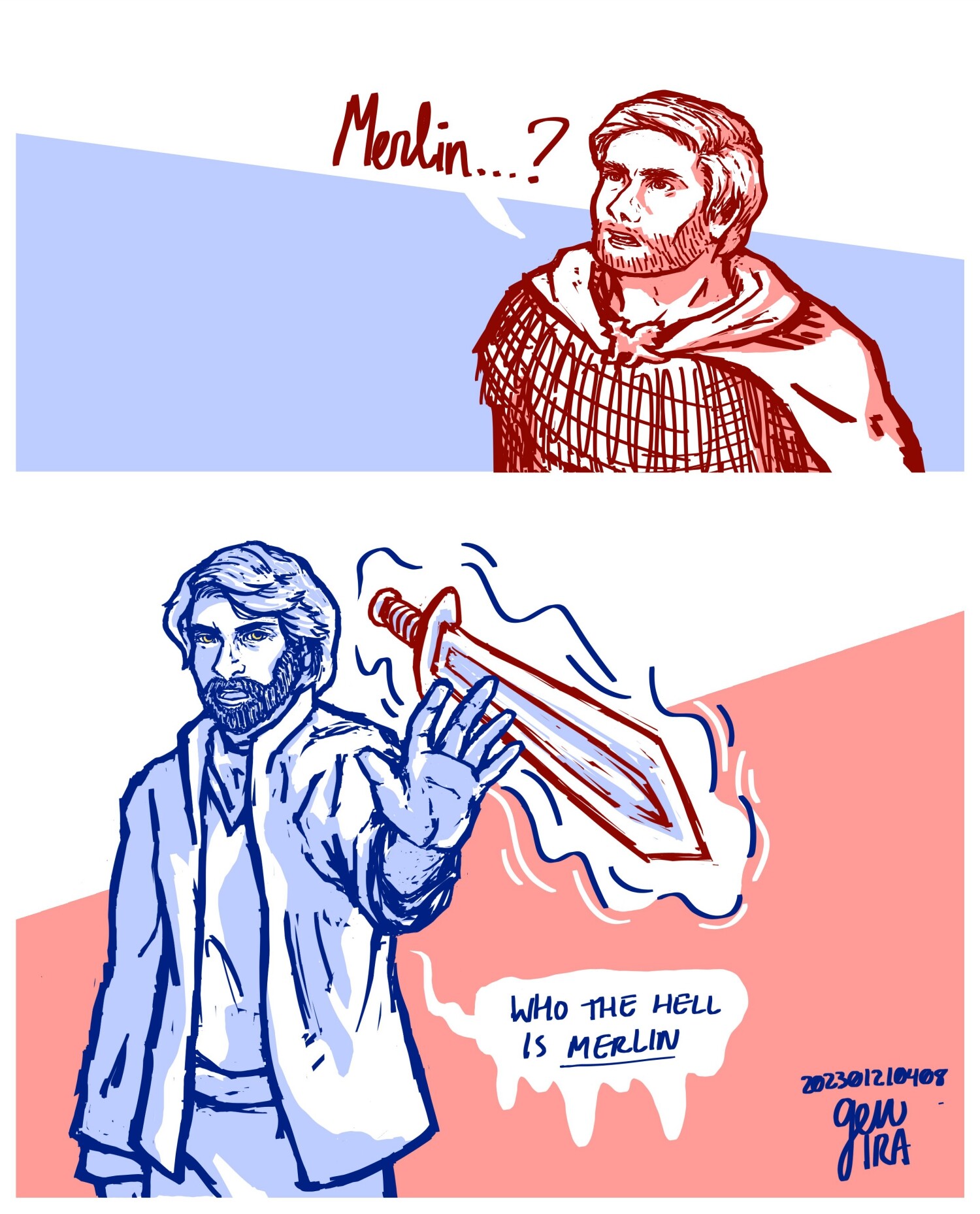 ArtStation - Merlin/Winter Soldier mashup redraw