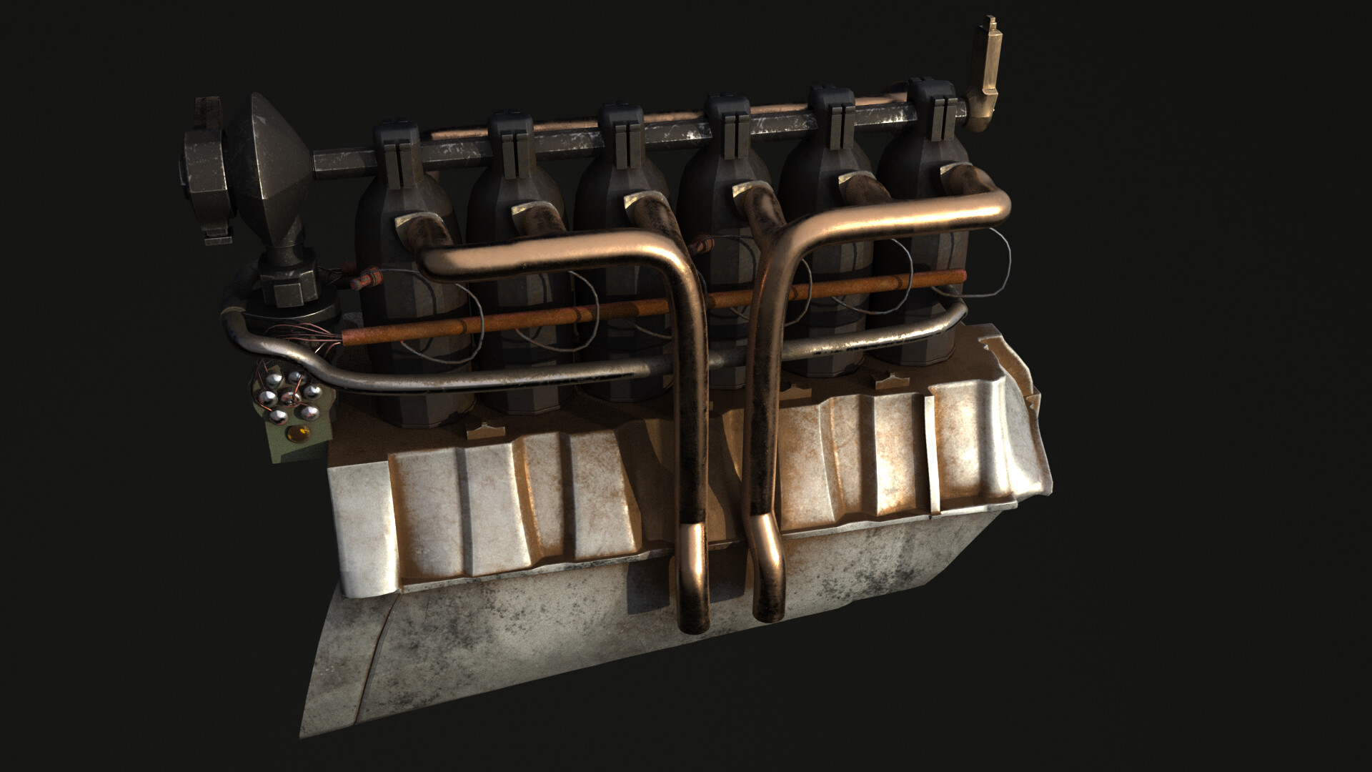 ArtStation - Albatross D.III Engine and Mercedes D.III Plane Model - Worn