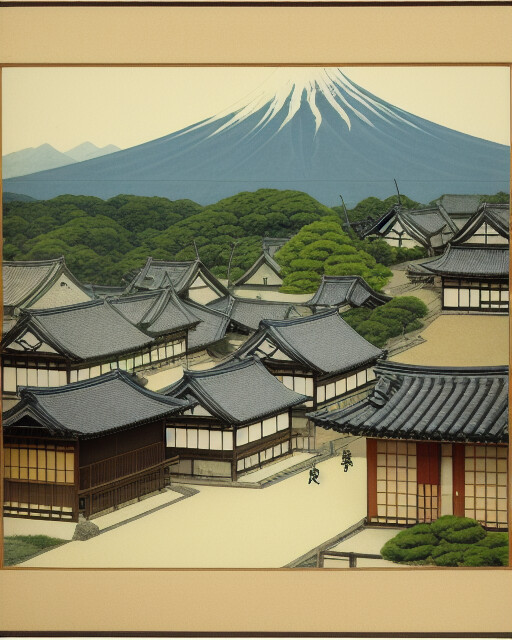 ArtStation - Sketch Of A Japanese Village